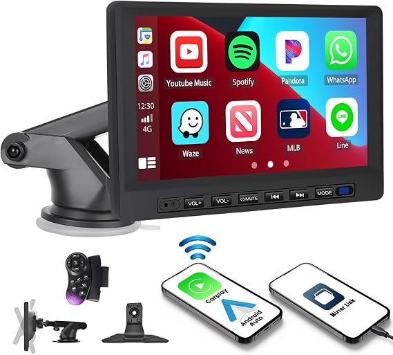 Amazon.com: SIXWIN Portable Car Stereo with Wireless Carplay Android ...