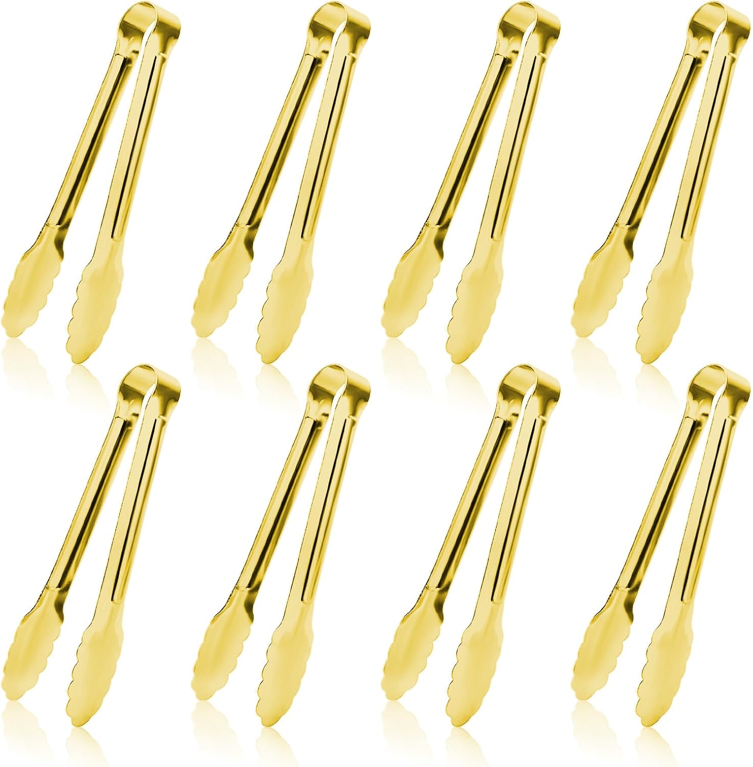 Amazon.com: Kzovone 8PCS Gold Mini Metal Tongs, 5" Stainless Steel ...
