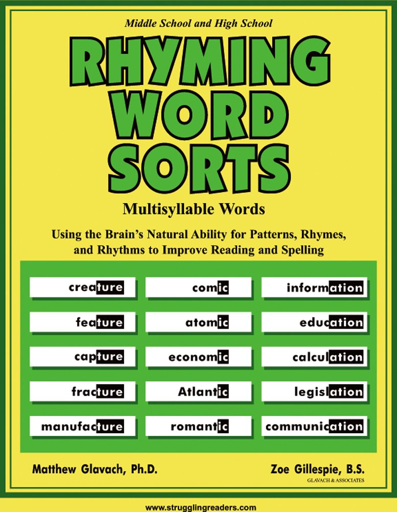 Amazon.com: RHYMING WORD SORTS (Middle & High School) eBook : Glavach ...