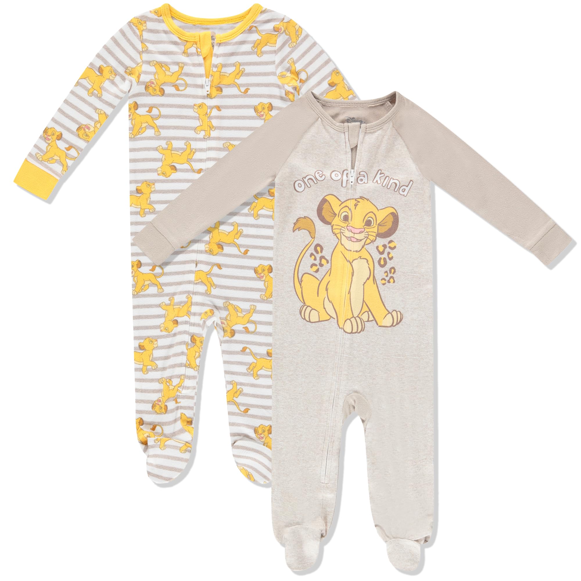 Amazon.com: Disney Baby Onesies 2 Pack Zip-Up Sleeper - Mickey & Minnie ...