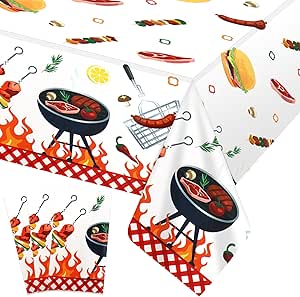 Amazon.com: HOGUSSTA 3 Pack BBQ Table Cloths for BBQ Party Decorations ...