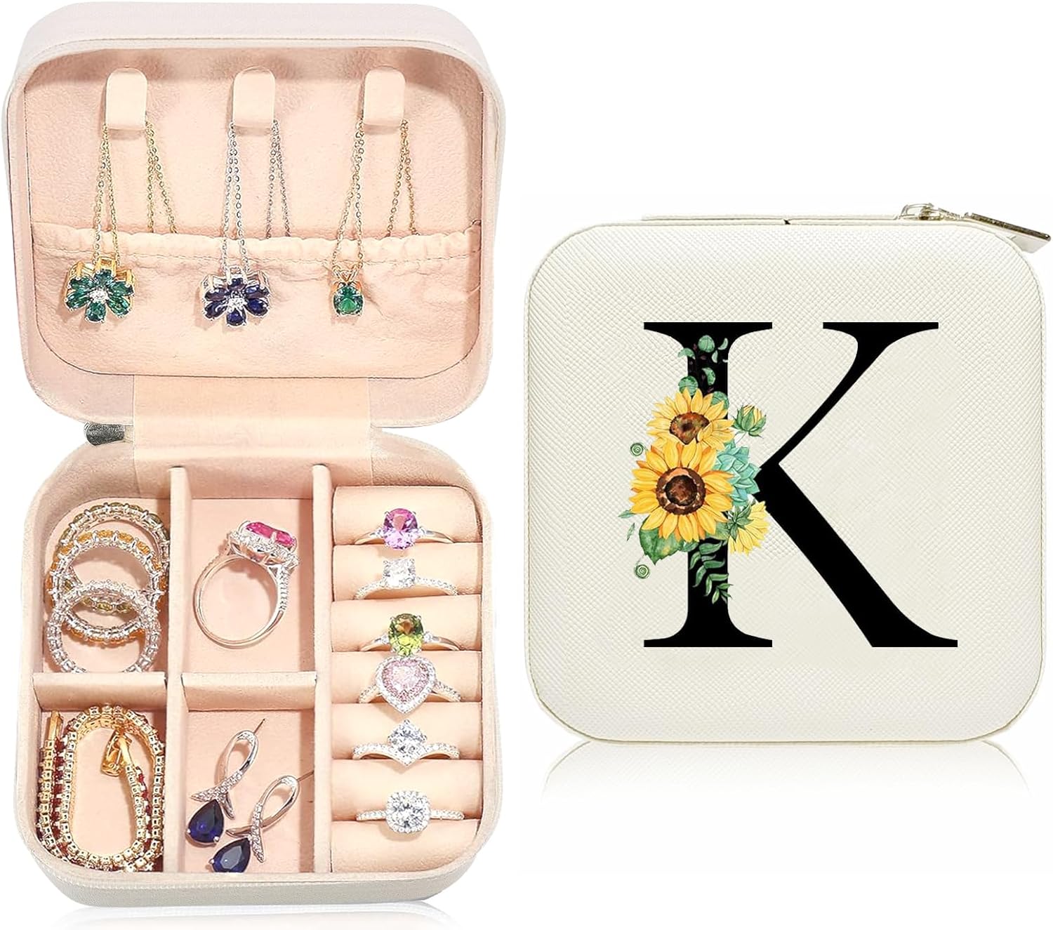 Amazon.com: Ldntly Sunflower Jewelry Case,Sunflower Gifts for Women ...