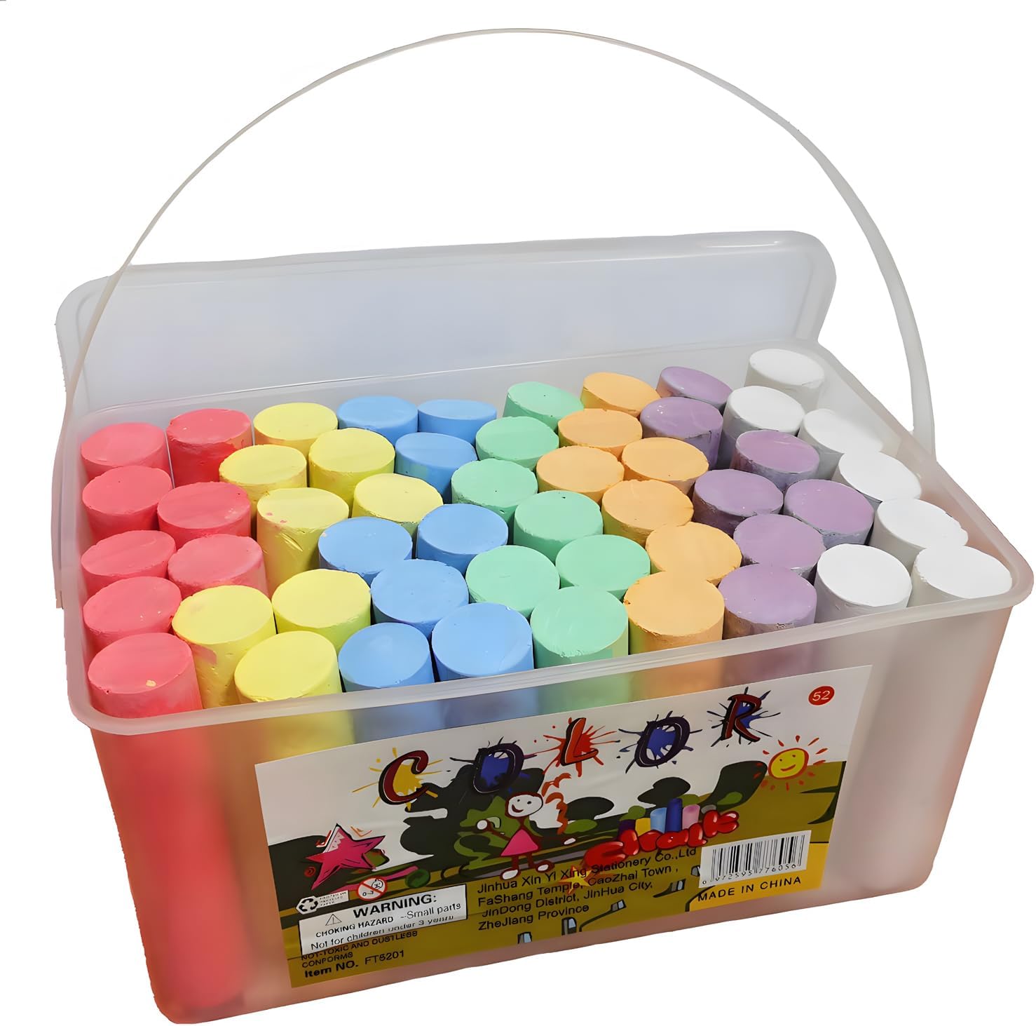 Amazon.com: J-hong Washable Sidewalk Chalk Set- 52 Pieces 7 Colors ...