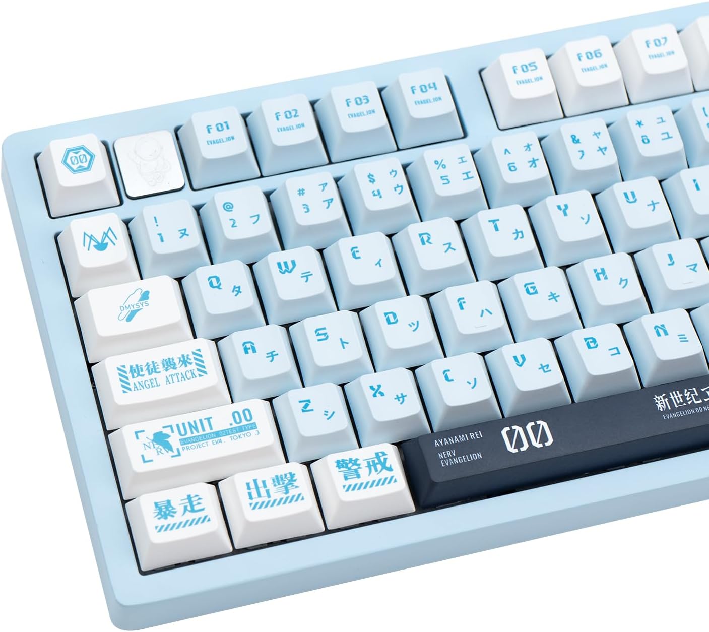 TIMSEKER PBT Keycaps 143 Keys Blue Keycaps Dye-Sublimation Anime ...