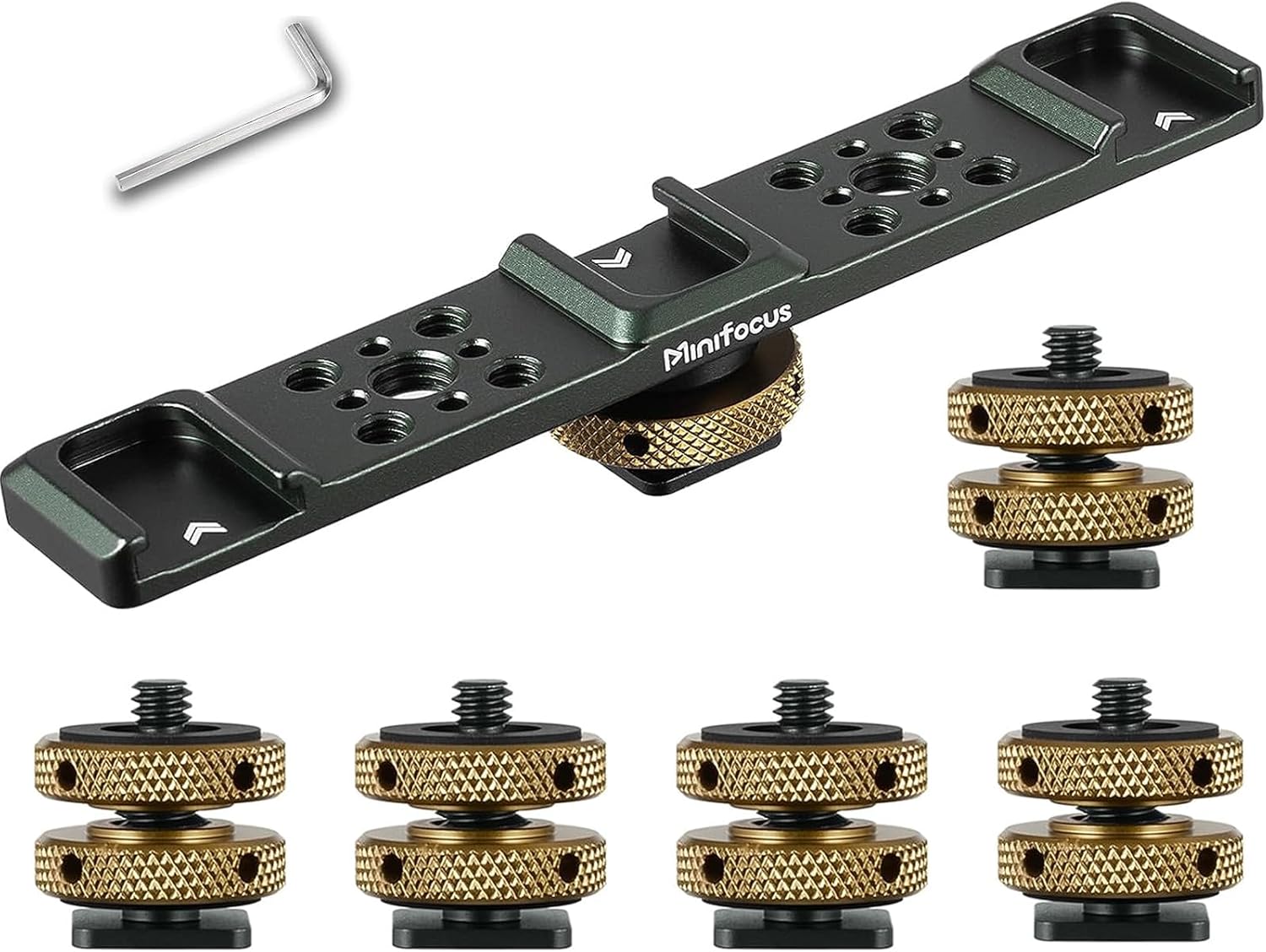 Amazon.com : MINIFOCUS Triple Cold Shoe Extension Bar & Camera Hot Shoe ...