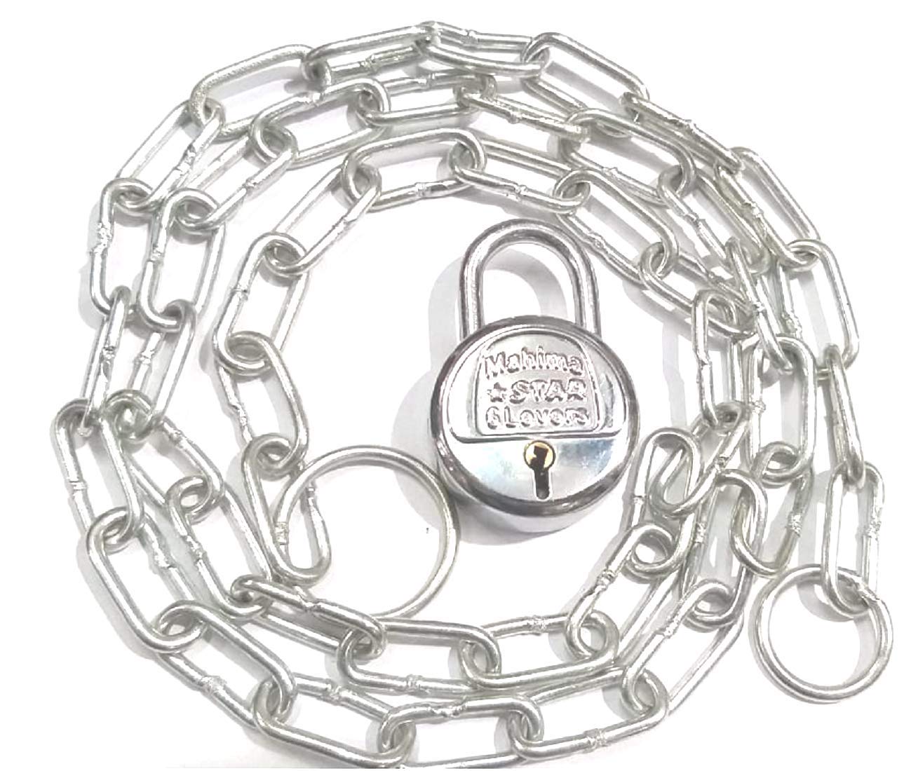 Truvic Metail Chain01 Key Lock (Silver, Polished Finish) : Amazon.in ...