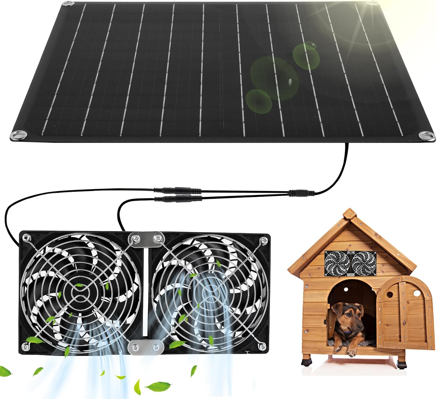 Solar Fan 15W 12V IPX7 Waterproof Solar Powered Fan, Solar Panel ...