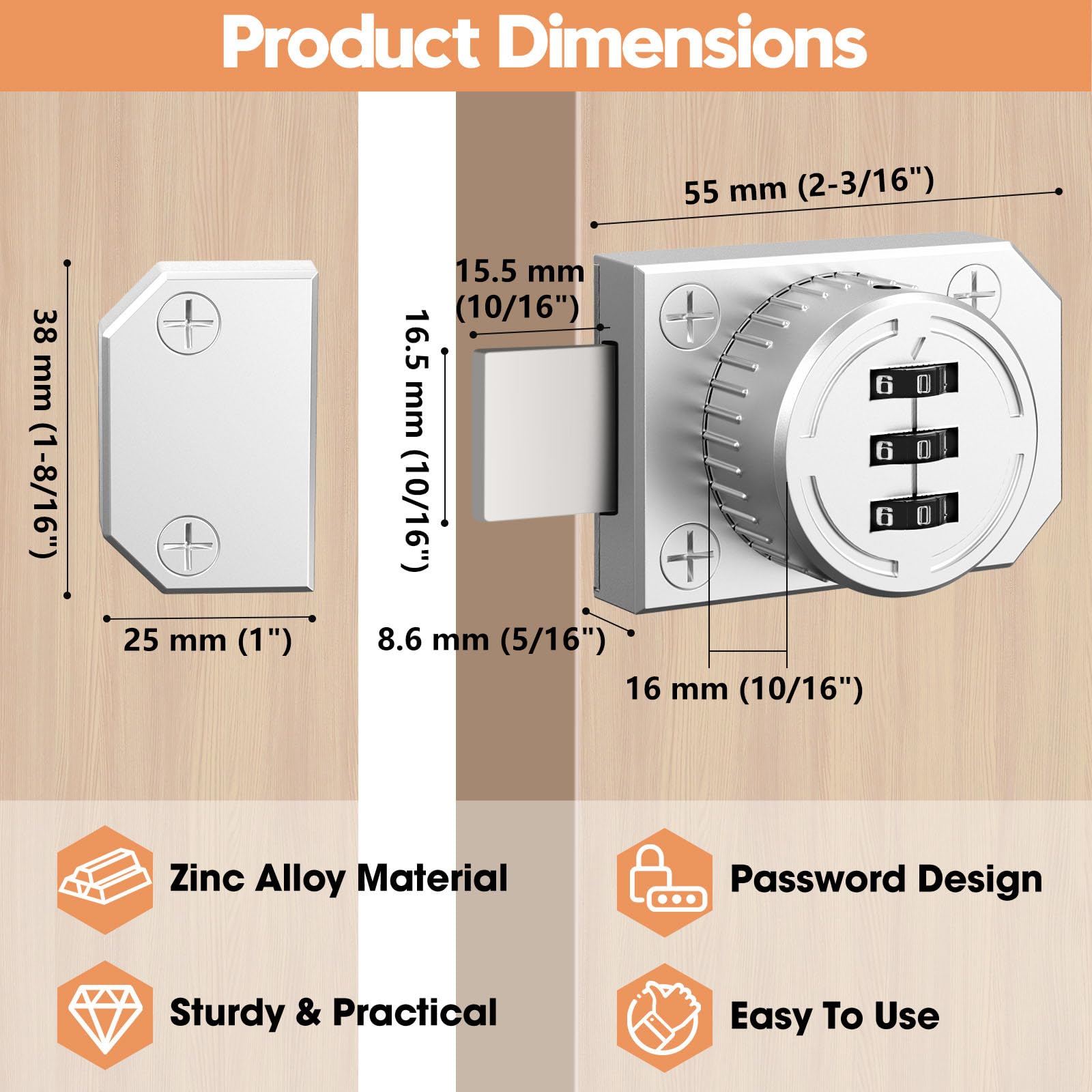 Snapklik.com : Mixizigoz 3-Digit Password Cabinet-Combination-Locks For ...