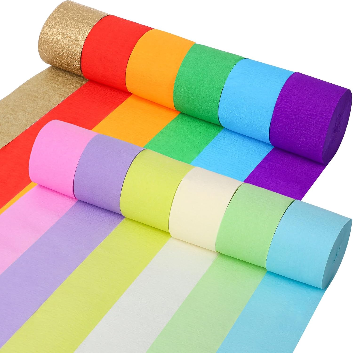 Amazon.com: 12 Rolls Crepe Paper Streamers, 12 Colors Streamers Party ...