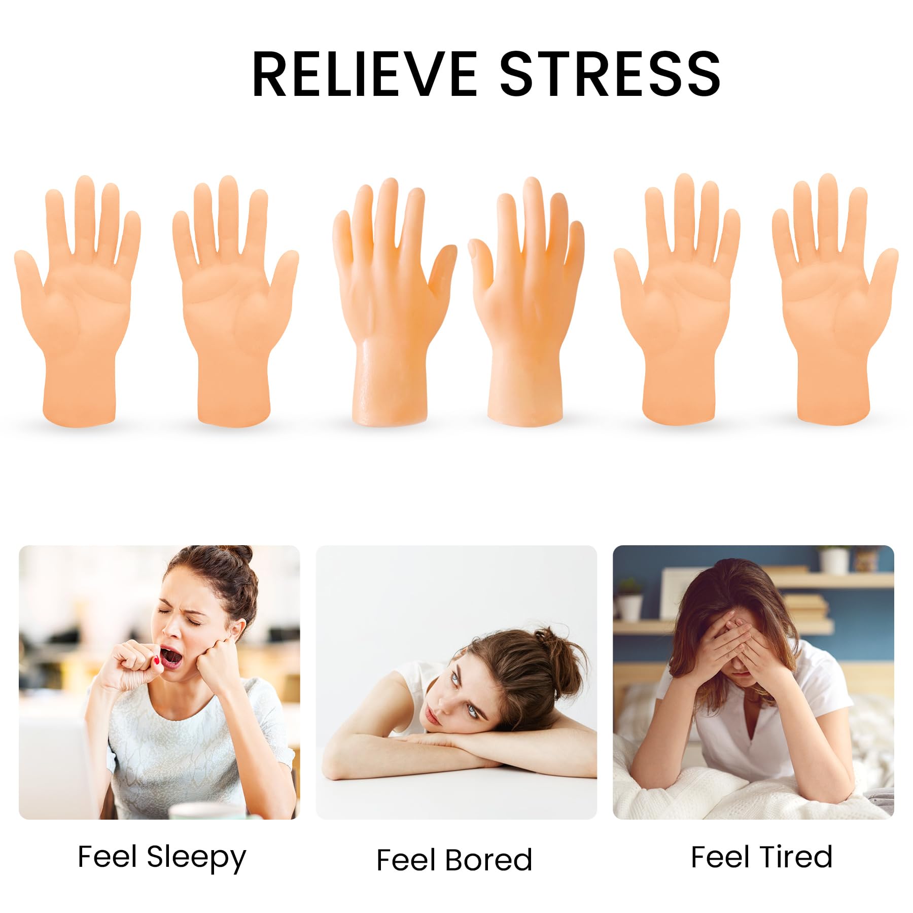 Snapklik.com : ZAKVOOR 16 Pcs Tiny Finger Hands Mini Realistic Little ...