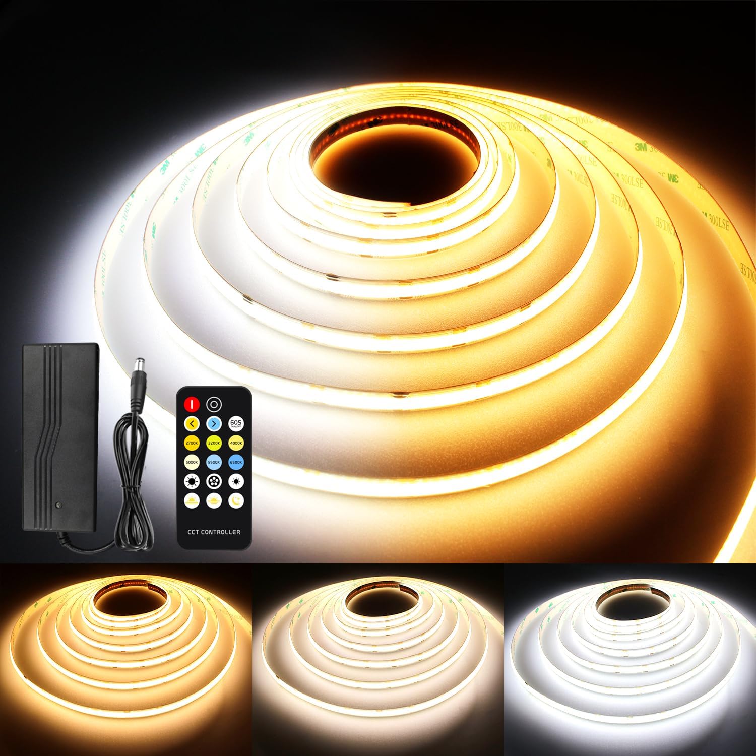 Amazon.com: FluFlux COB LED Strip Lights 2700K, Premium Tape Light with ...