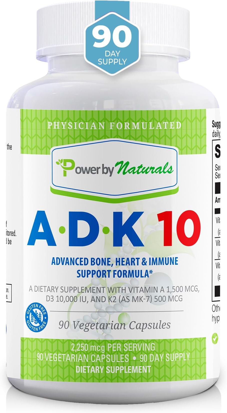 Amazon.com: Power By Naturals ADK Vitamin Supplement: Vitamin A, D3 ...