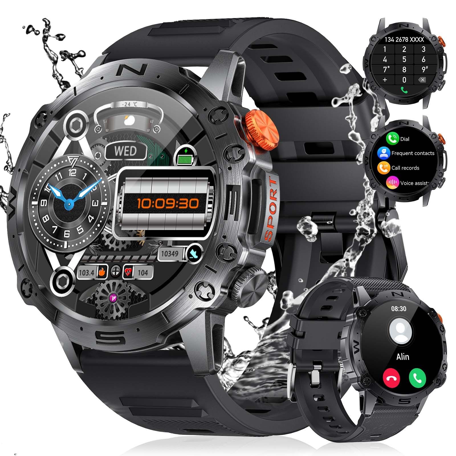 Snapklik.com : Military Smart Watches For Men,1.43" AMOLED Always-on ...