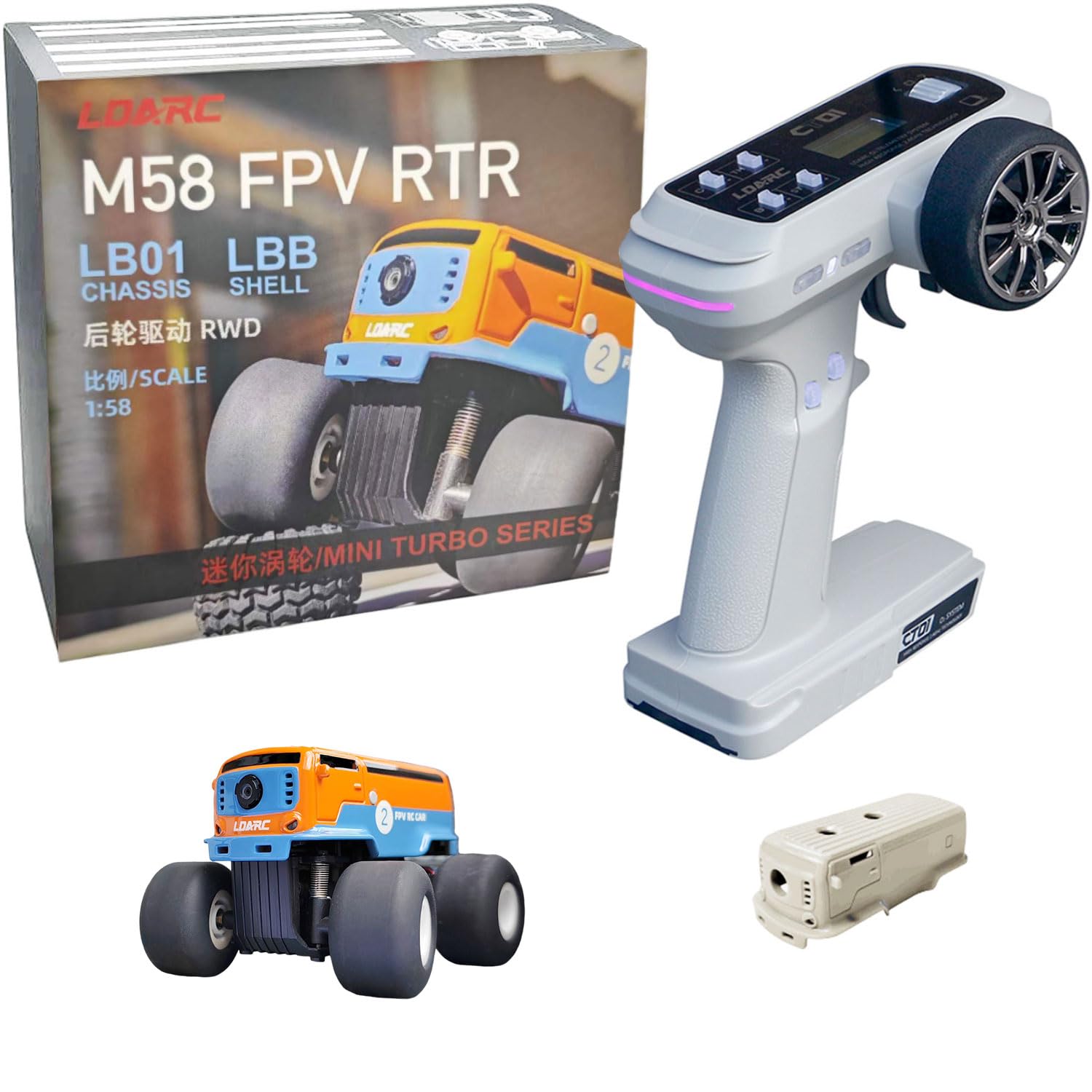 captainrc LDARC 1/58 Mini M58 FPV Car RTR, HD FPV Camera, Supports 5.8G FPV Glasses (Not ...