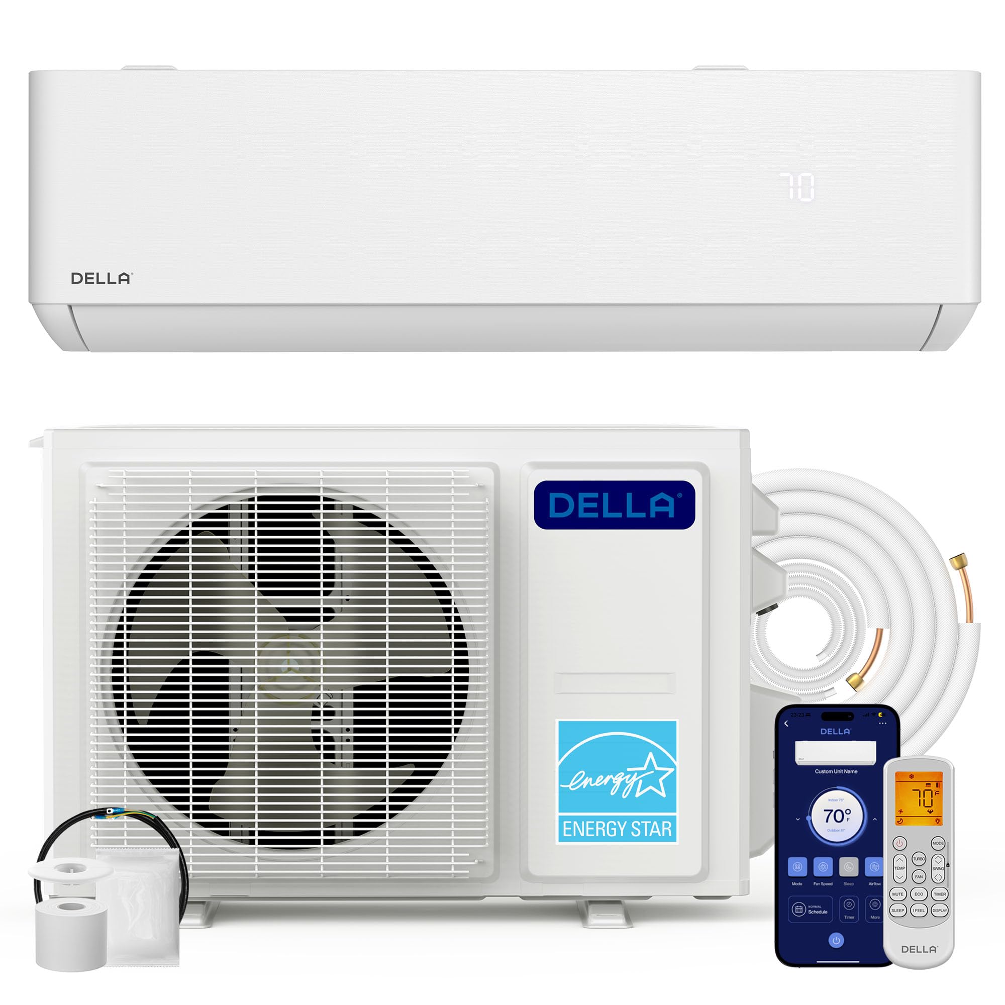 Amazon.com: DELLA Hyper Heat 18,000 BTU Wifi Mini Split, Work with ...