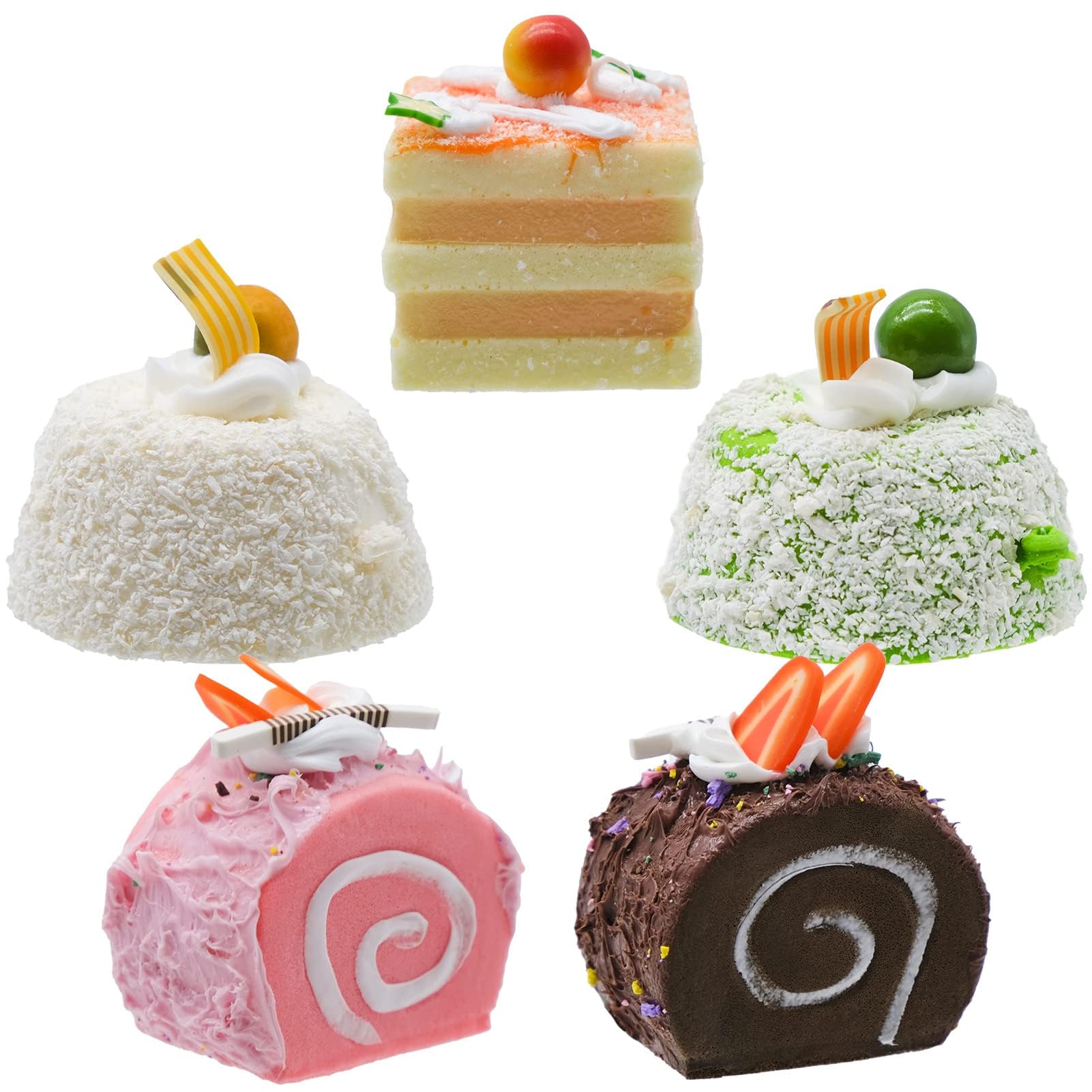 INHEMING 5pcs Artificial Simulation Cake, Fake Cake Food Model ...
