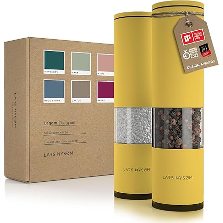 Amazon.com: LARS NYSØM Salt and Pepper Mills Set Stainless Steel with ...
