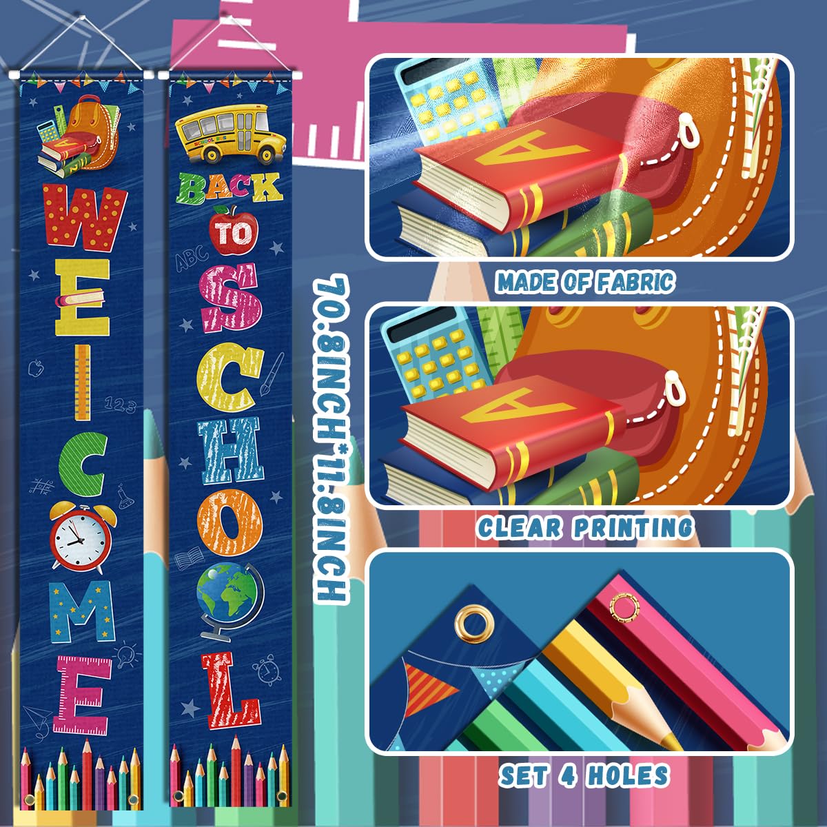 Snapklik.com : Welcome Back To School Porch Sign Supplies Back To ...