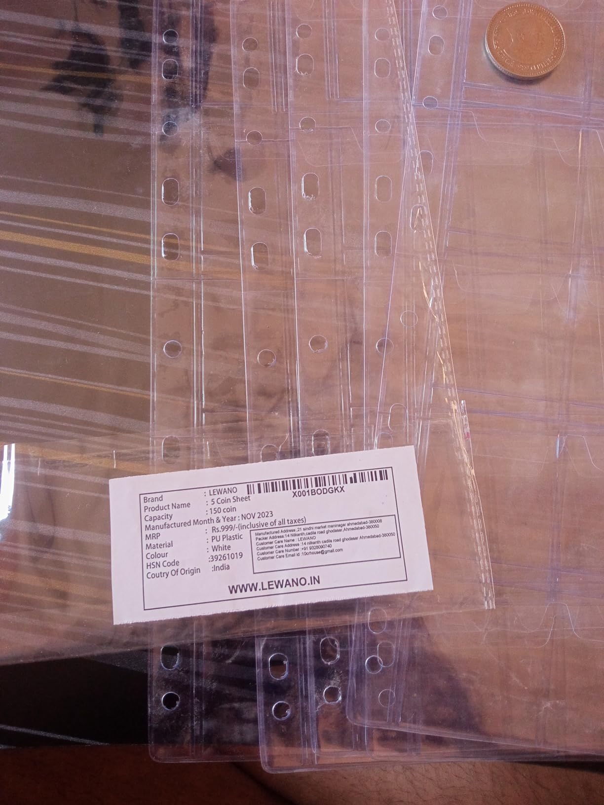 Lewano Coin Collecting Pages 20 Pockets Per Sheet (Pocket Size 5 * 4cm ...