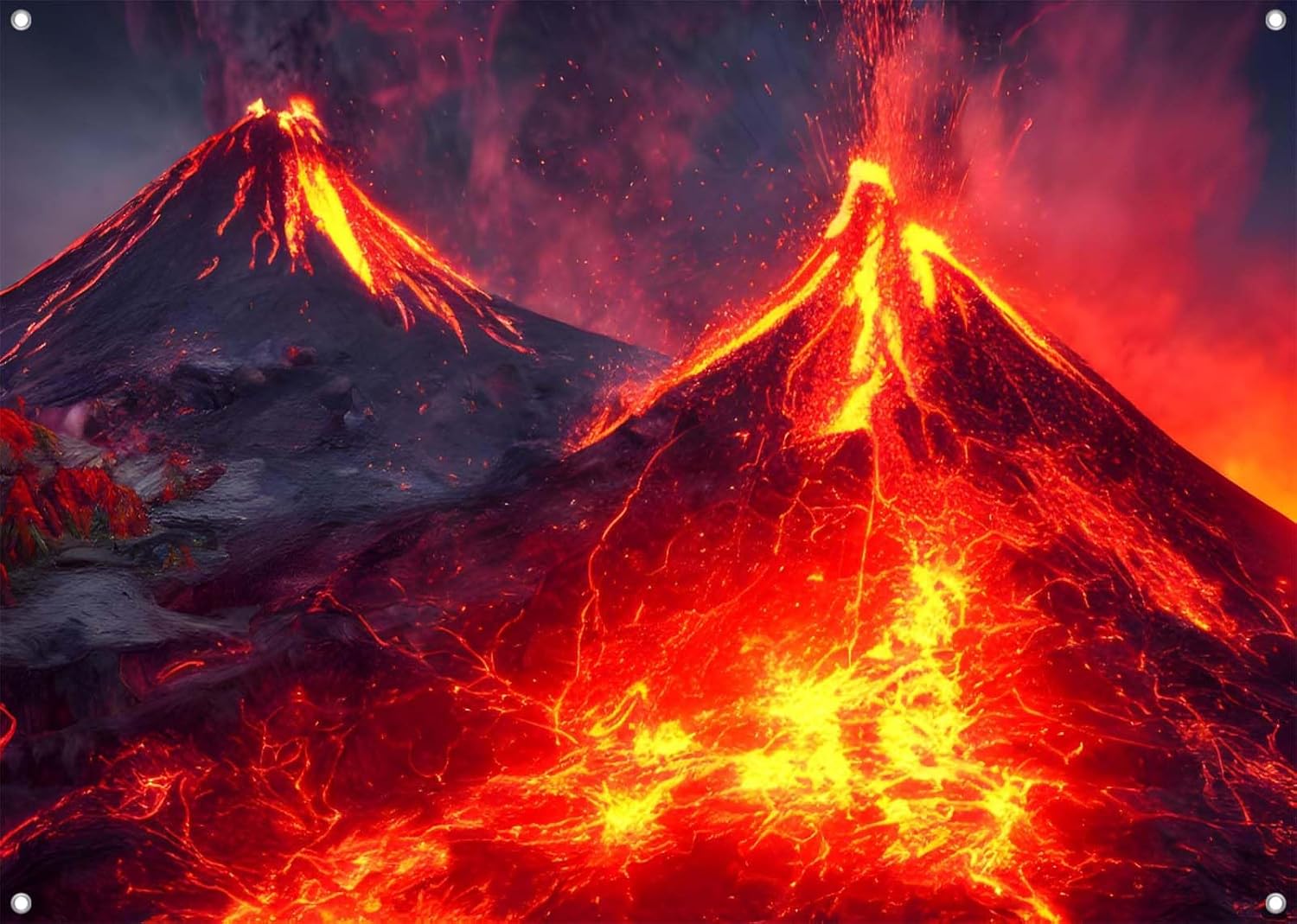 Amazon.com : Gorpic 7x5ft Fabric Volcano Eruption Backdrop for ...