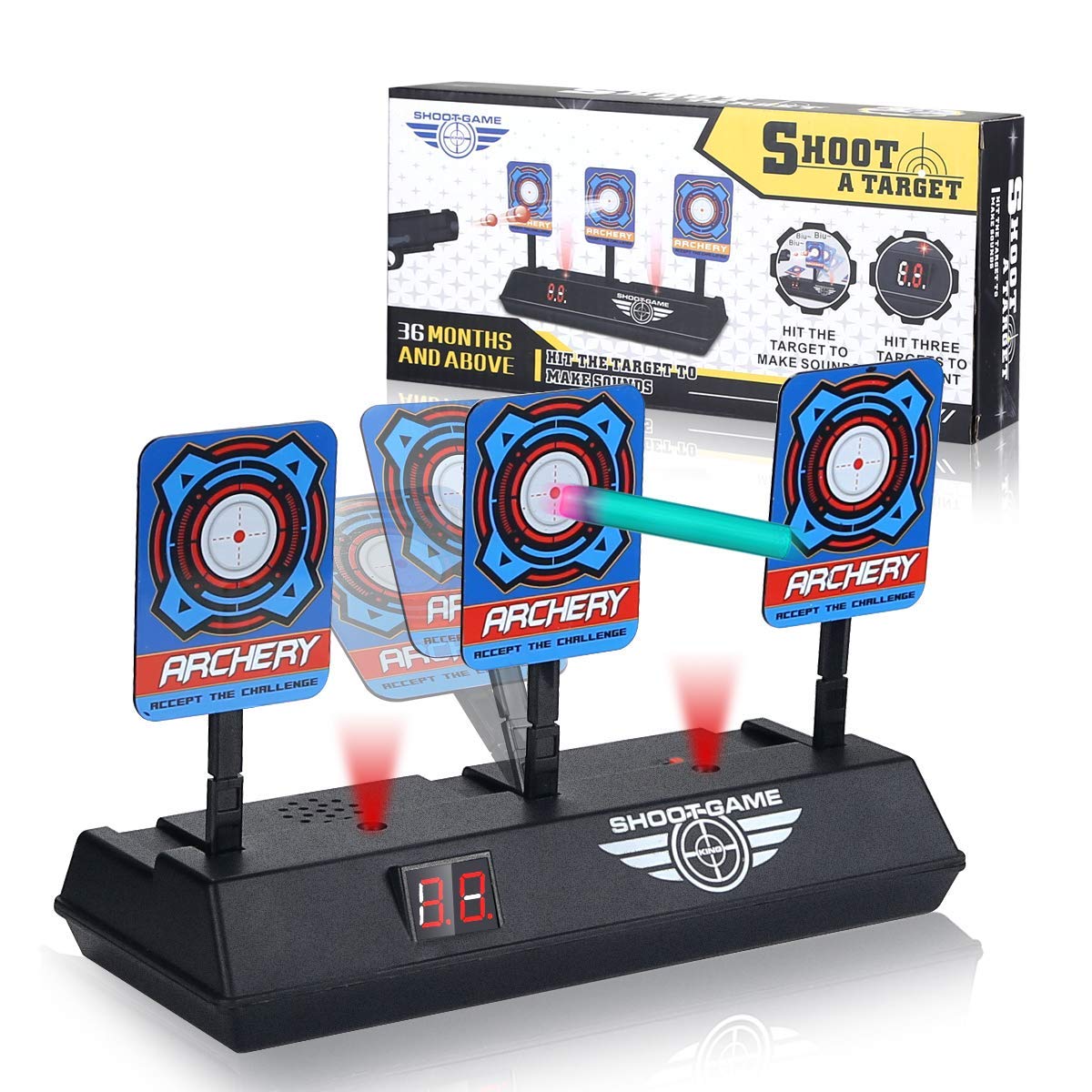 Buy TEMEMDY Electric Scoring Auto Reset Shooting Digital Target for ...