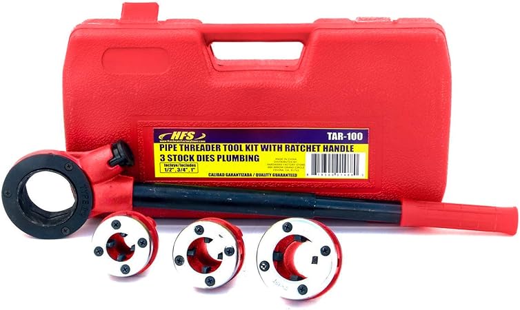 HFS(R Ratchet Pipe Threader Kit - Ratcheting Pipe Threading Tool Set ...
