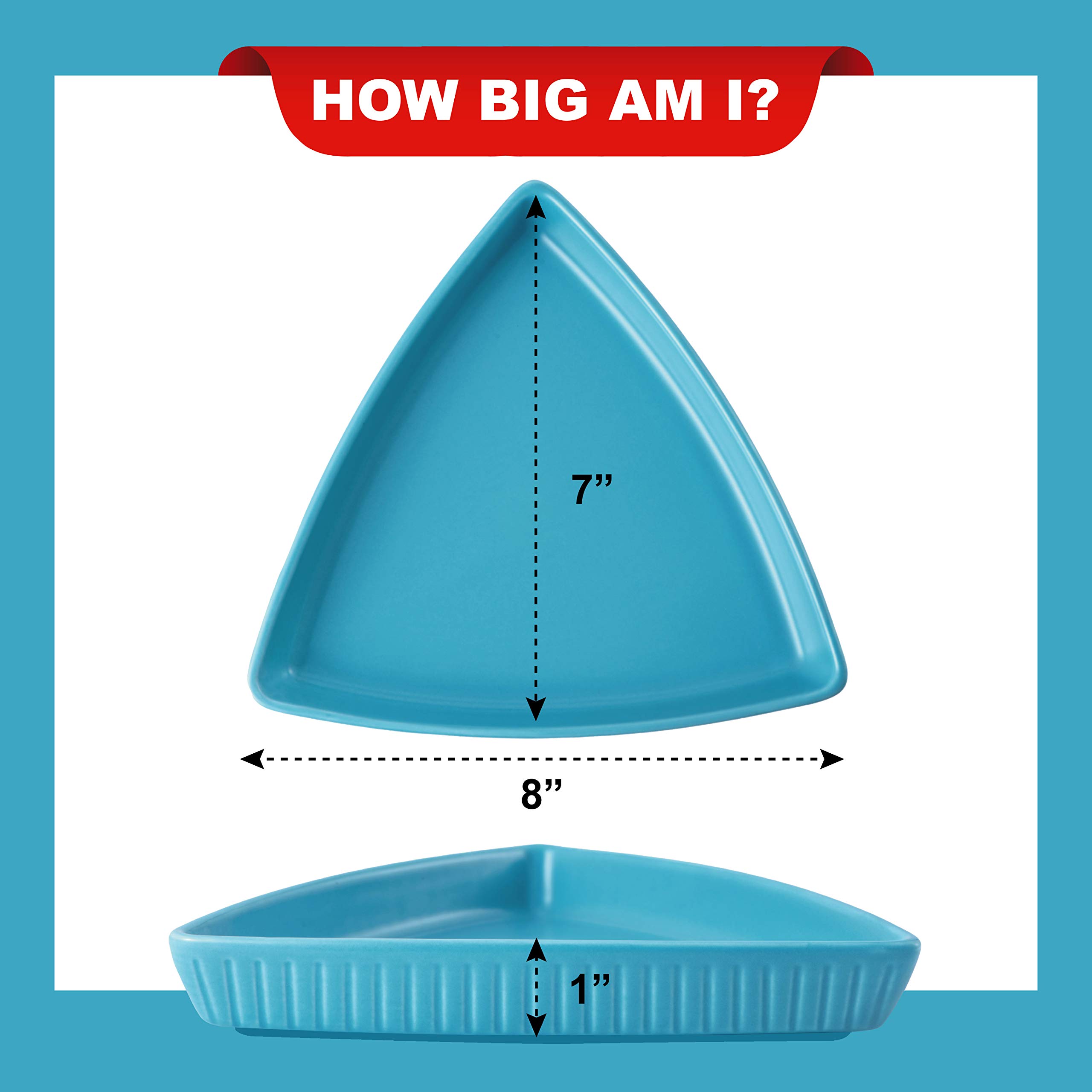 Snapklik.com : Bruntmor Porcelain 8" Triangle Plates Set Of 4 - Oven ...