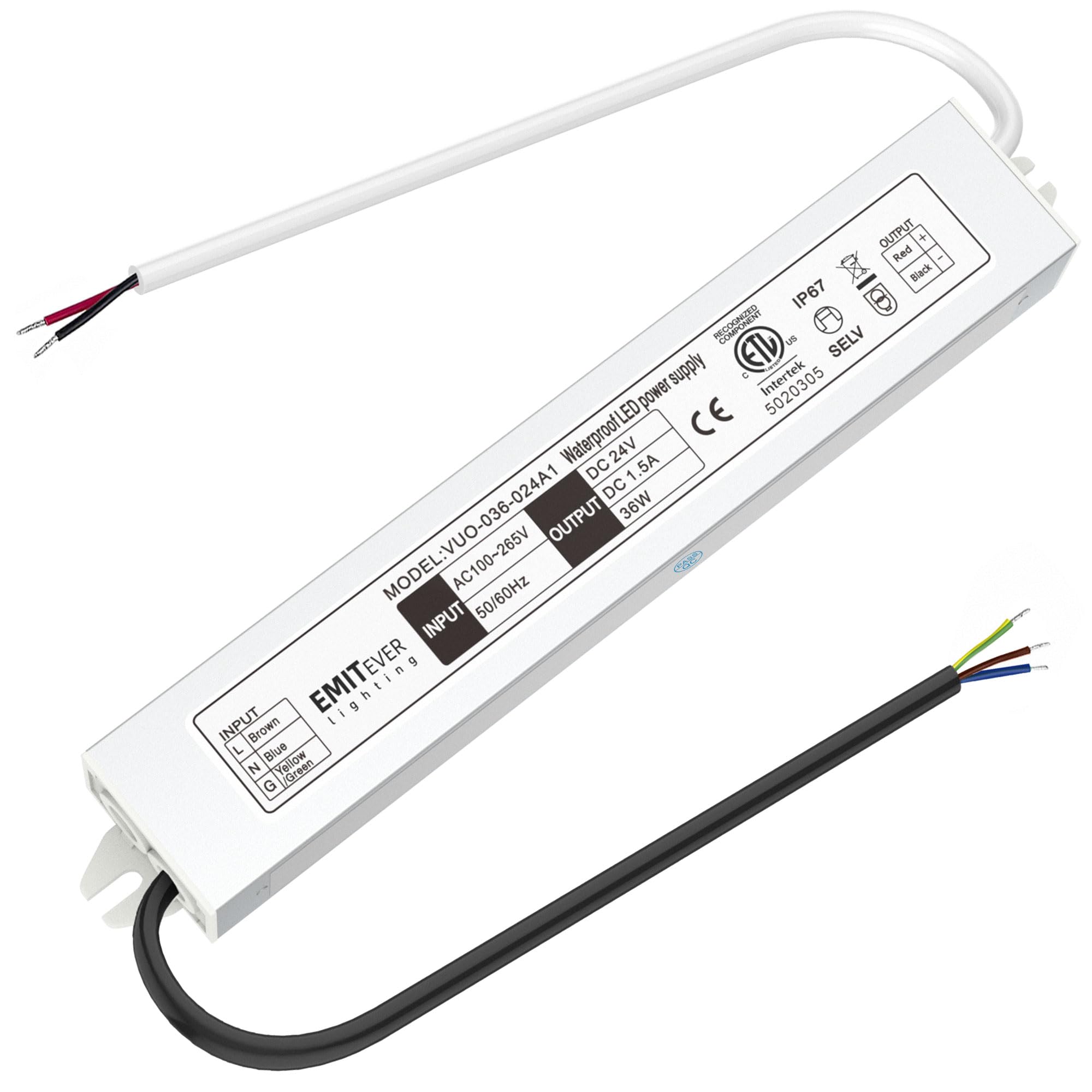 Snapklik.com : 24Volt LED Driver 36Watts, ETL Listed Waterproof IP67 ...