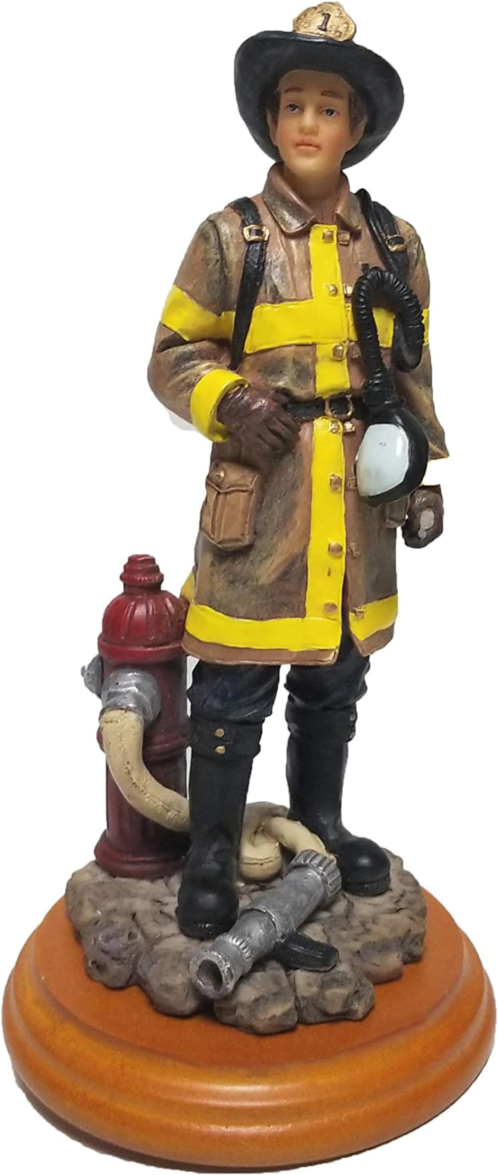 Amazon.com : Solid Rock Stoneworks Fireman Decorative Stone Statue 25in ...