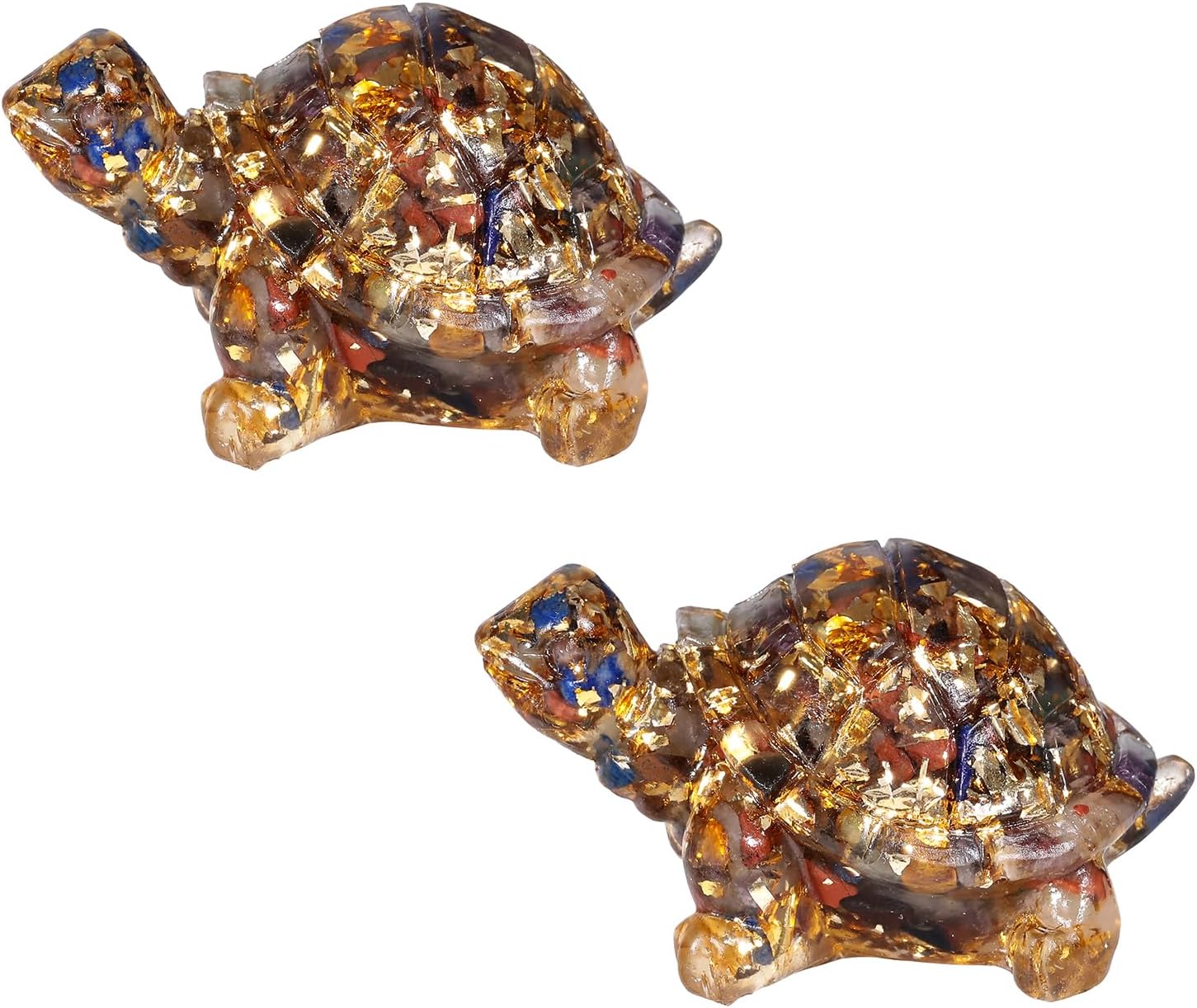 Amazon.com: Rockcloud Pack of 2 Resin Turtle Mixed Stones Pocket Stone ...