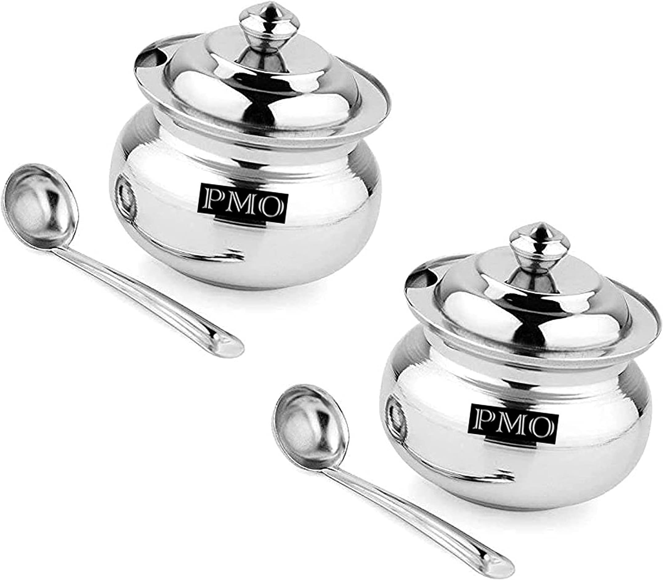 Buy Divine Stainless Steel Ghee Pot, Silver, 2 Pieces Online at Low ...