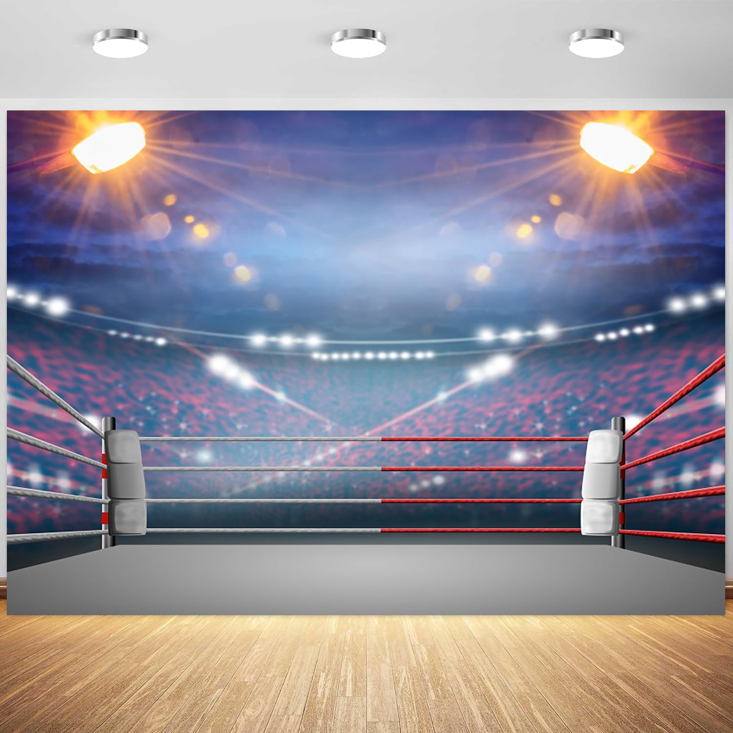 Amazon.com : 7x5ft Boxing Ring Backdrop Blur Spectator Stadium Light ...