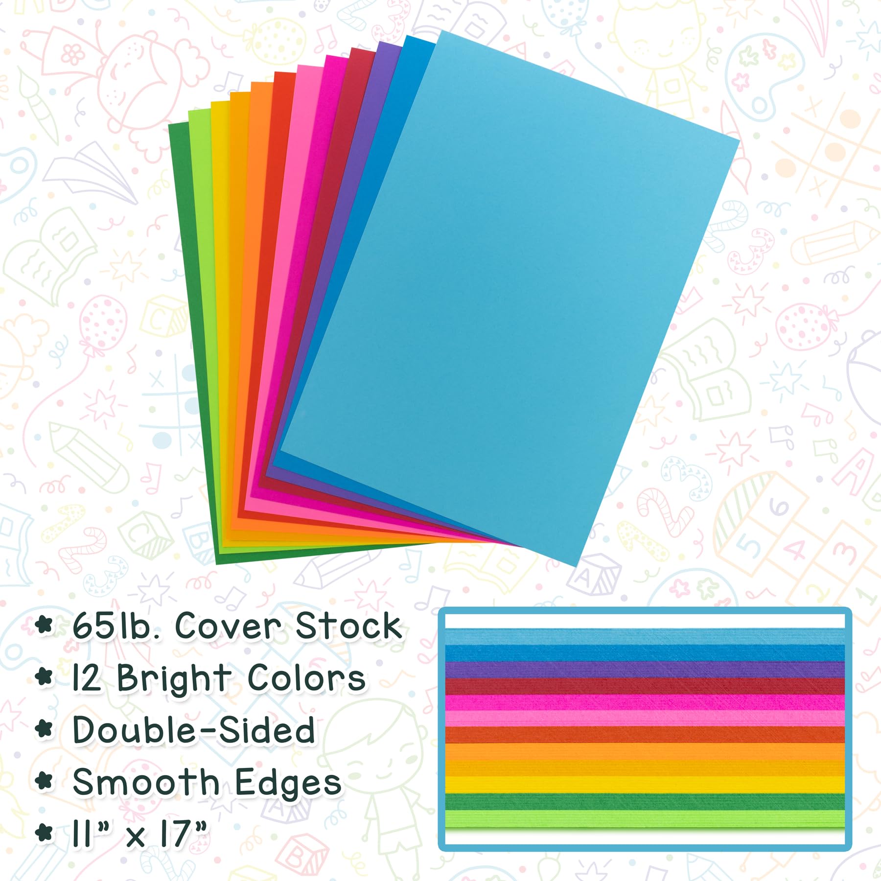 Snapklik.com : Bright Colored Cardstock - 11x17-Inch, 12 Assorted ...