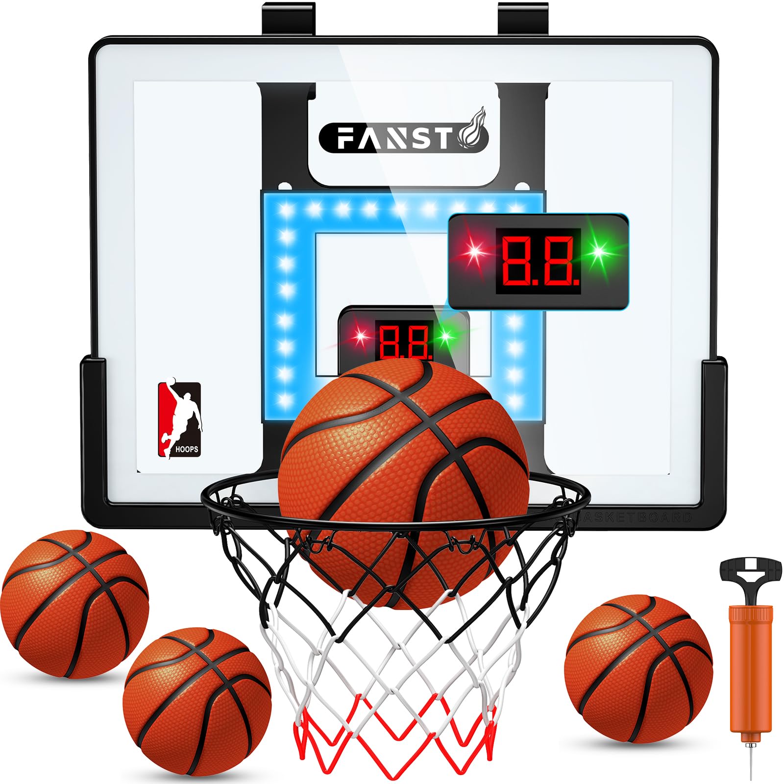 Amazon.com: Indoor Basketball Hoop for Kids, Over The Door Basketball ...