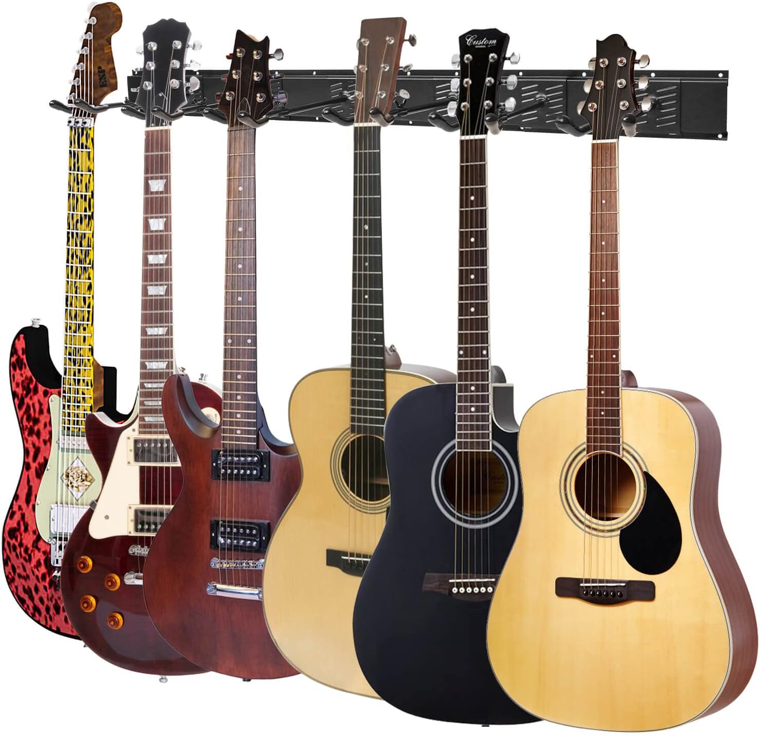 Amazon.com: oyenbboi Guitar Wall Mount with 6 Adjustable Guitar Hangers ...