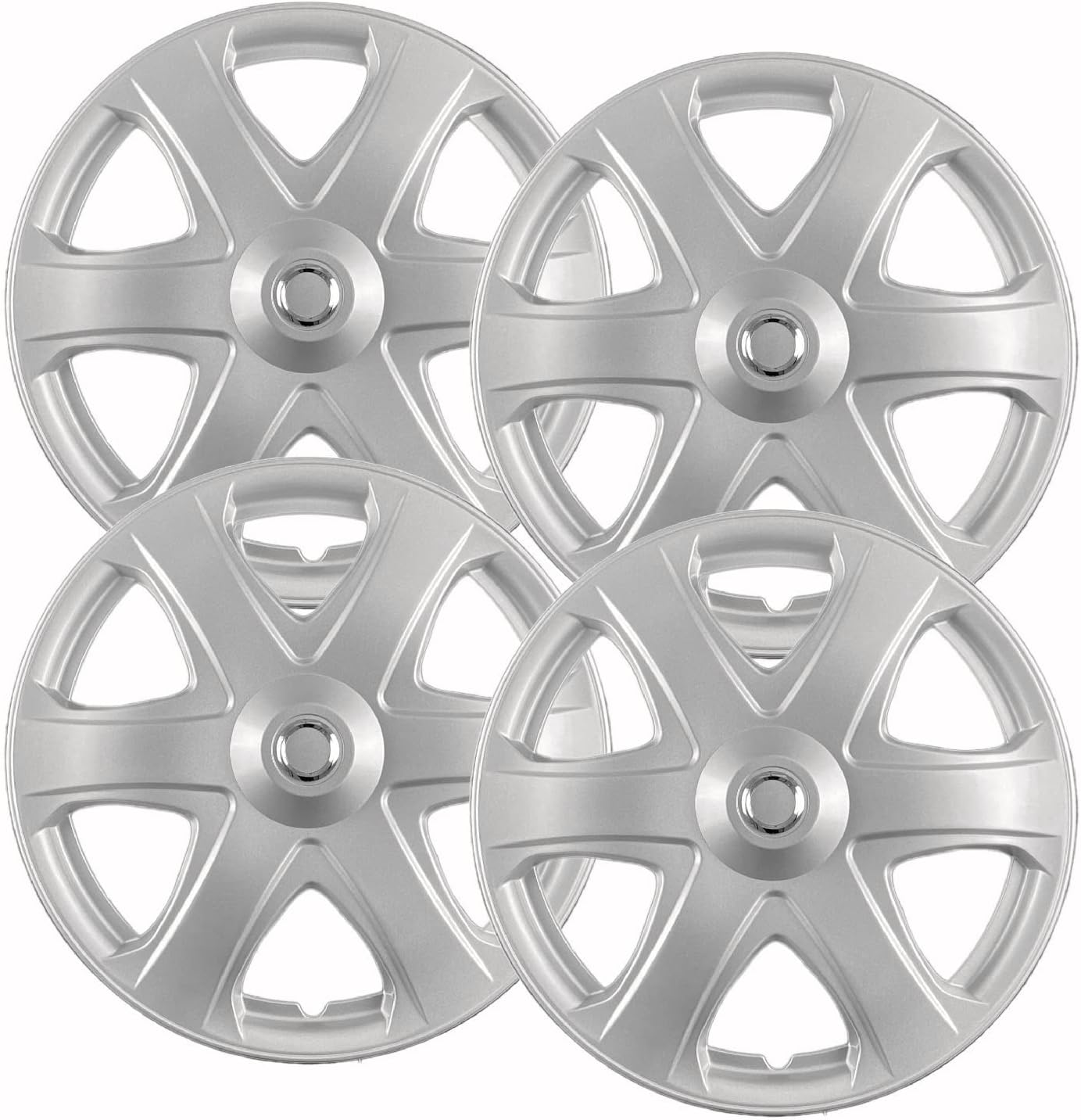Amazon.com: Hubcaps.com - Premium Quality 16 inch Silver Hubcaps fits ...