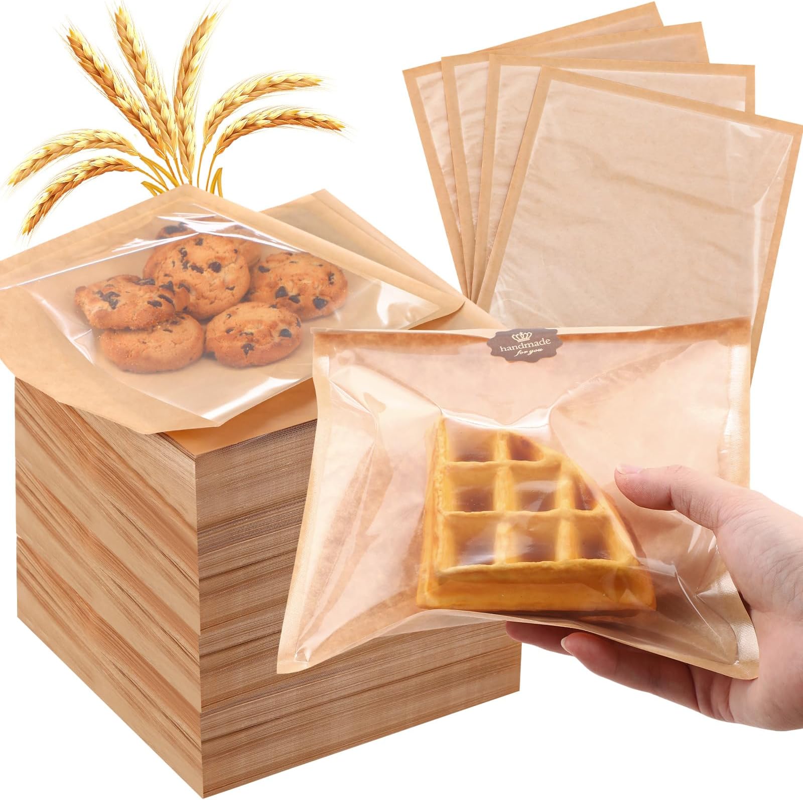 Amazon.com: Cakesupplyshop Packaged C9y- 25 Food Packaging Kraft Paper ...