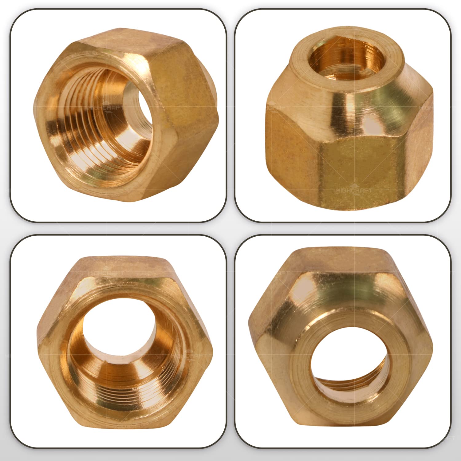 Snapklik.com : Highcraft G41GT-14-10 Forged Brass Short Nut For Flare ...