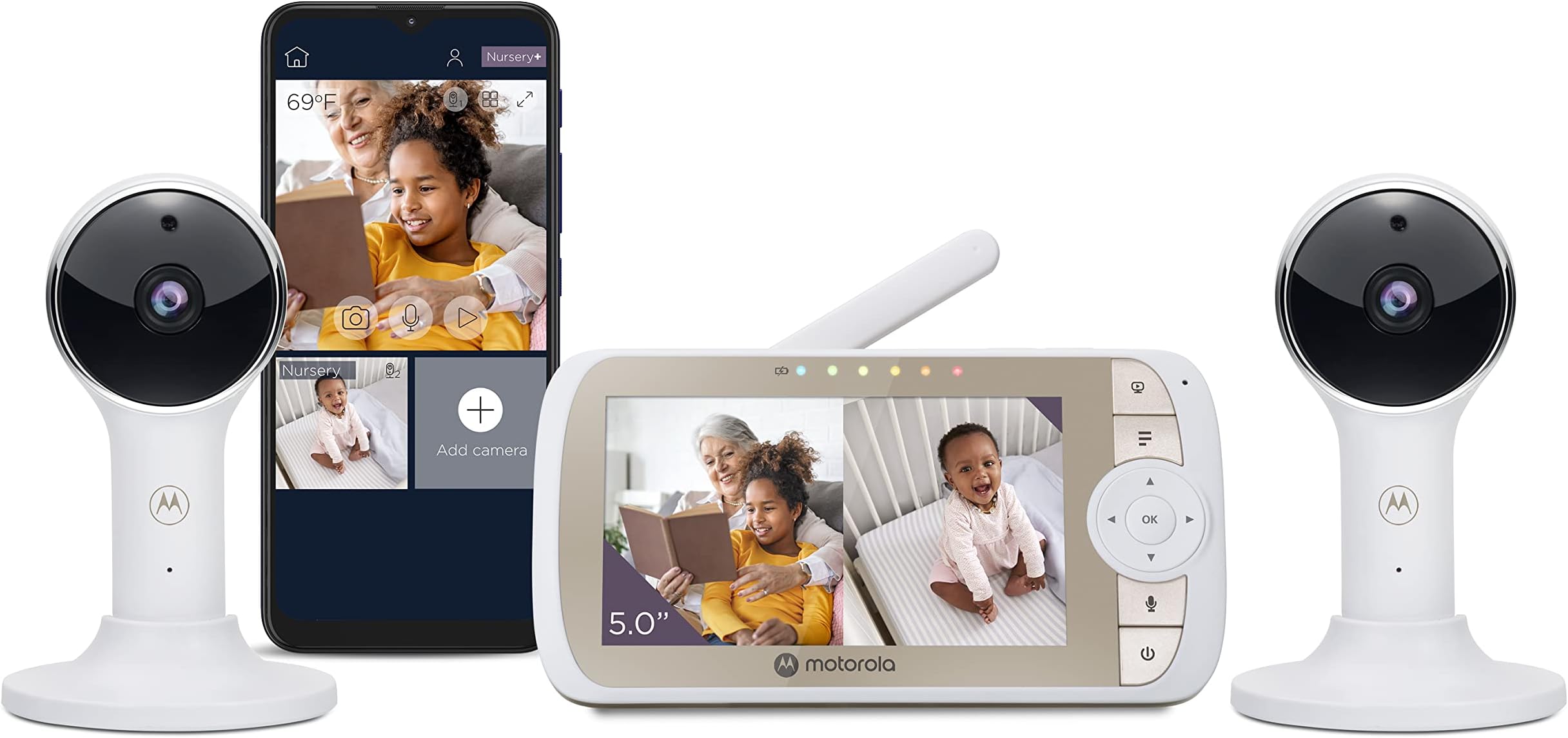 Amazon.com: Motorola Baby Monitor VM65-5 WiFi Video Baby Monitor with 2 ...