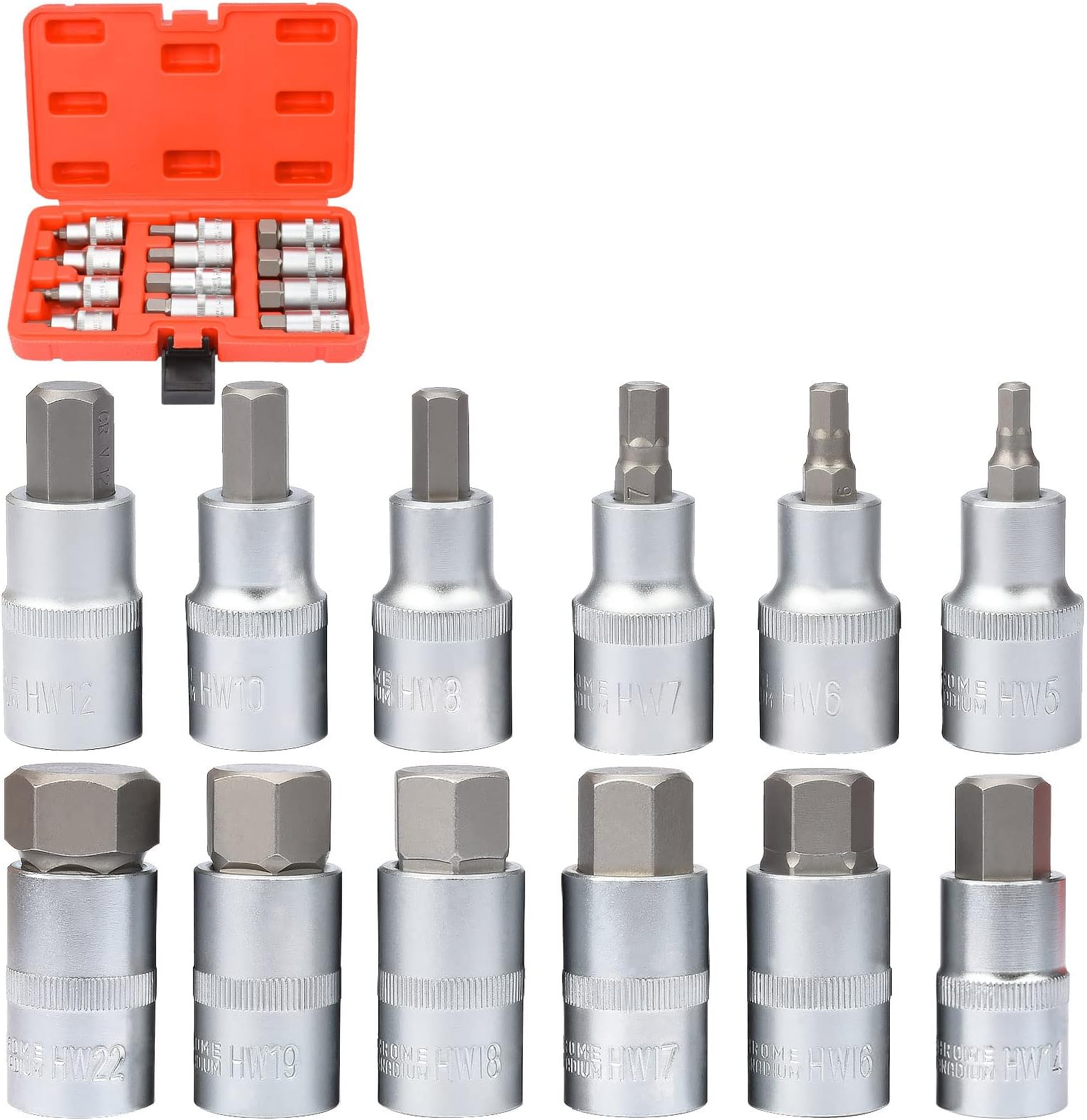 GEARWRENCH 12 Pc. 3/8" Drive Hex Bit Socket Set, SAE - 80581 : Amazon ...