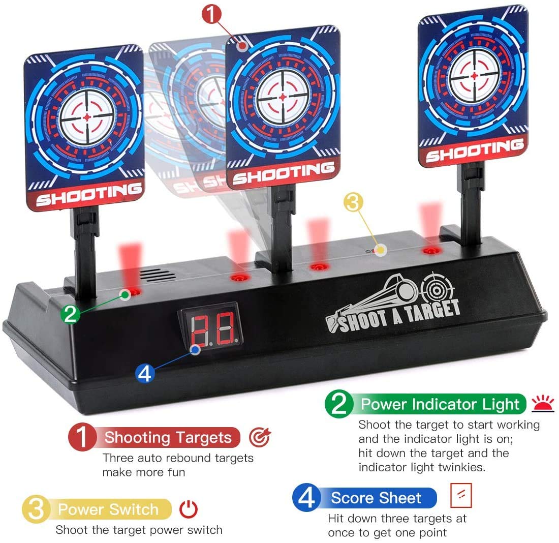 Electronic Digital Target with Soft-bullet pistol for Boys and Girls ...
