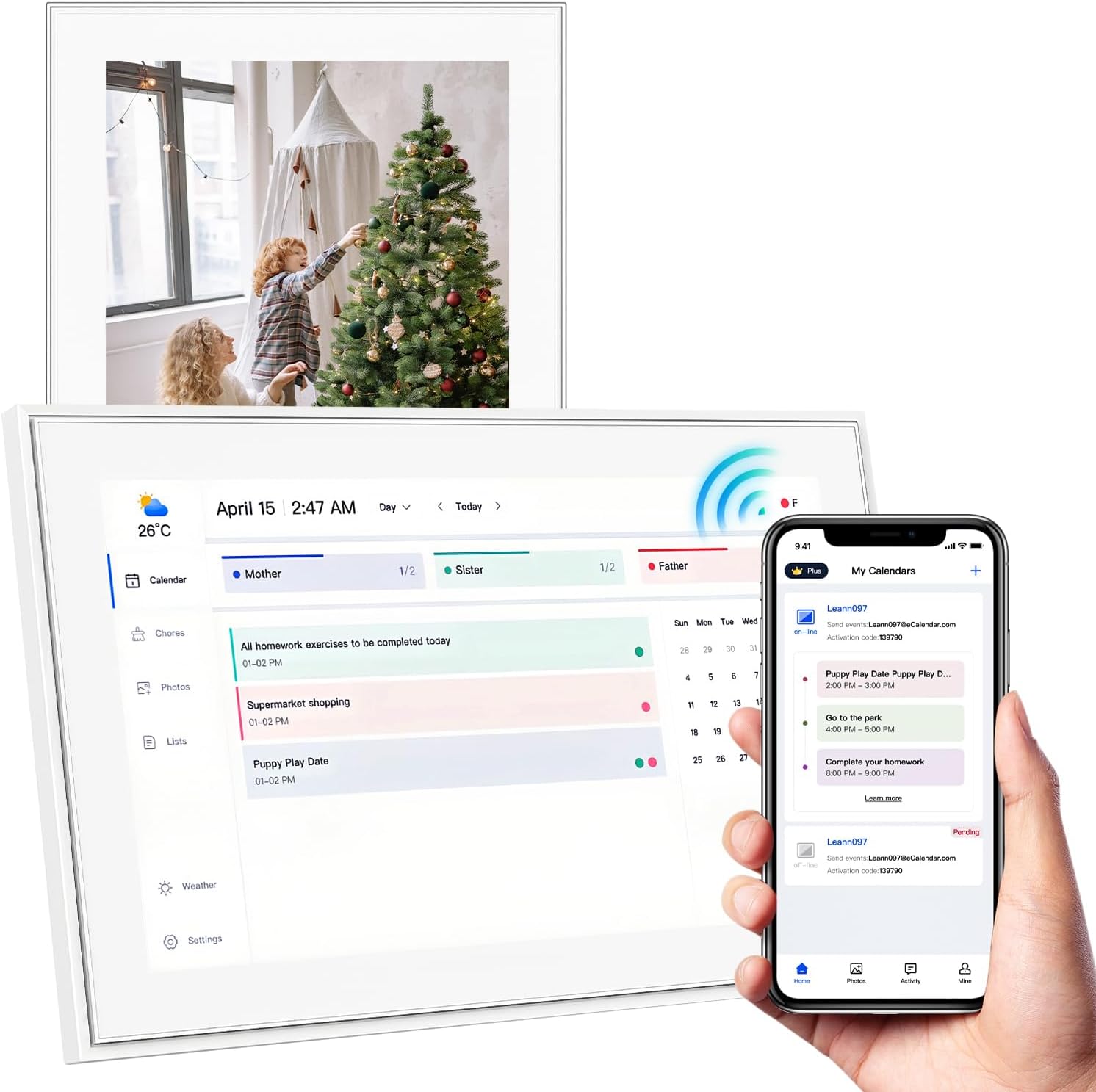 15.6 Inch Digital Calendar and Smart Chore Chart,1920x1080 FHD Smart ...
