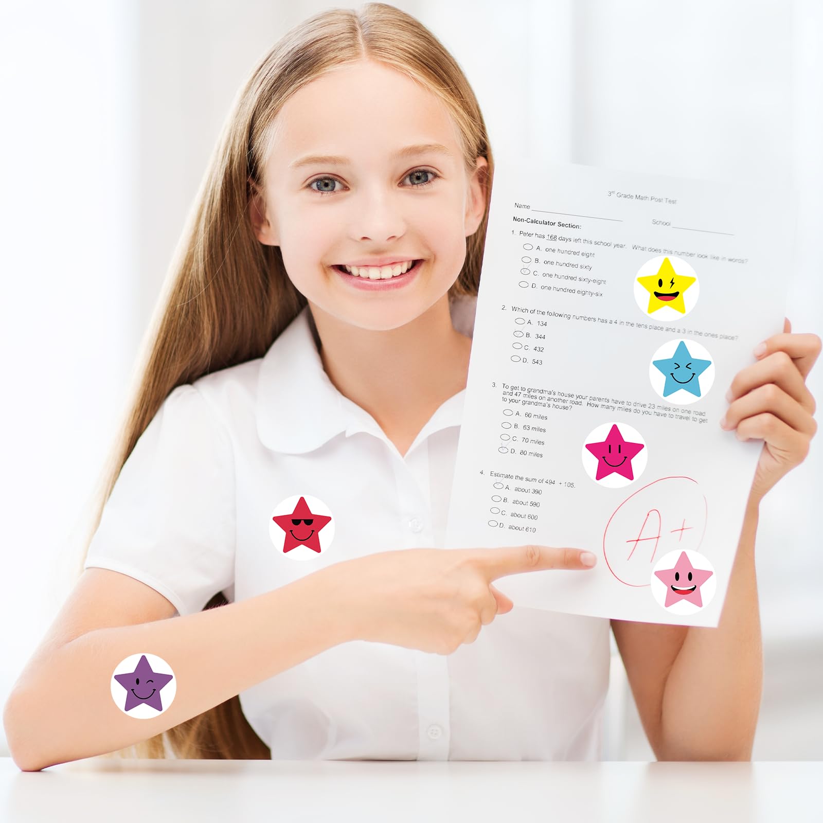 Snapklik.com : 1800Pcs Star Stickers, 1 Inch Happy Smile Face Stickers ...