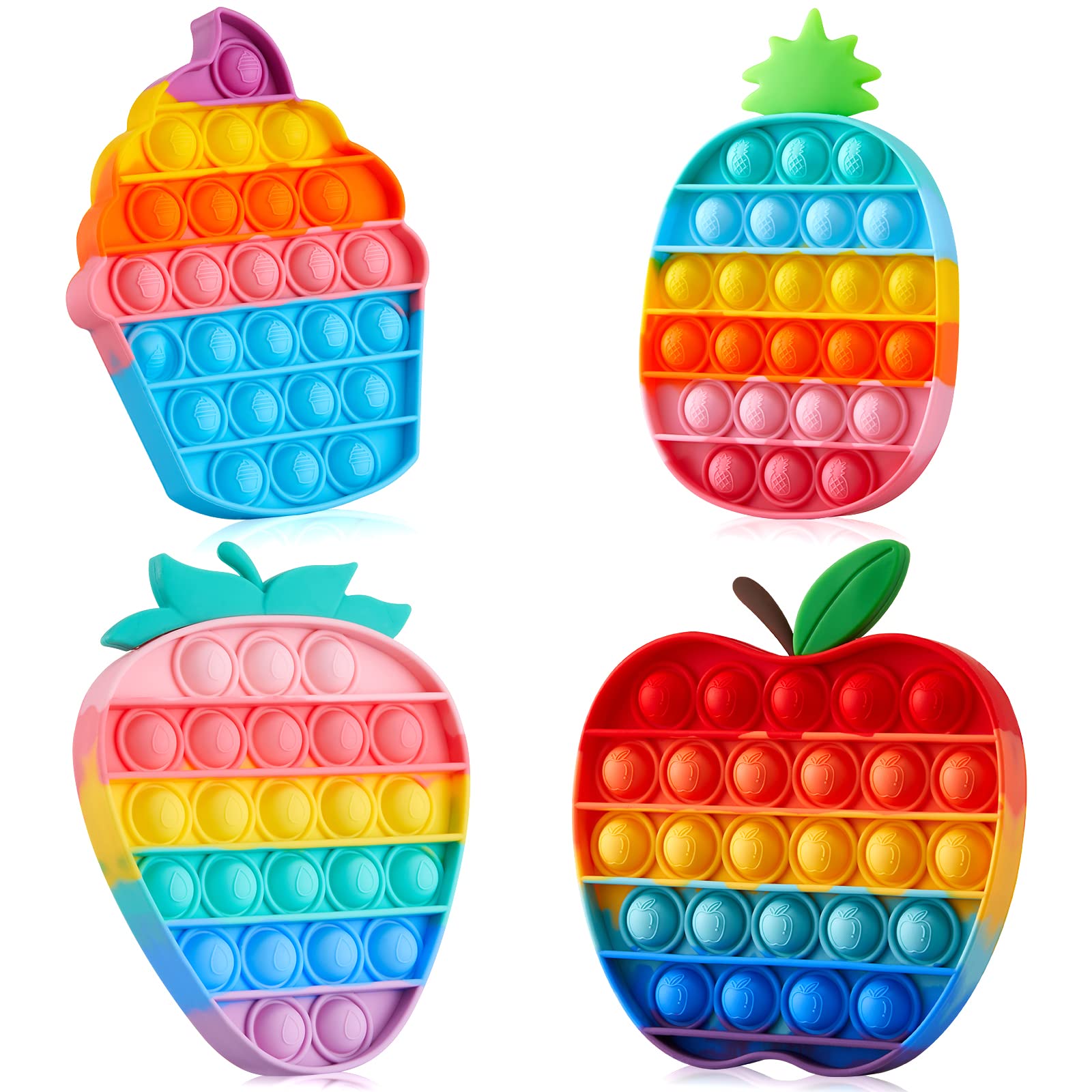 Snapklik.com : Luminest 4 Pack Rainbow Pop Fidget Toys, Its Poppers Bubble