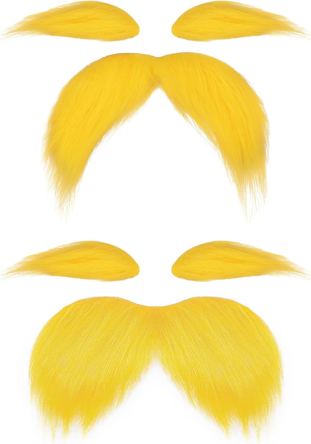 2 Pcs Yellow Lorax Mustache and Eyebrows, Fake Beard for Adults and ...