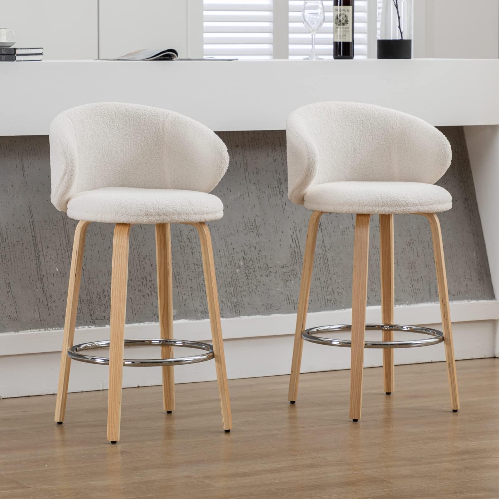 Amazon.com: HEAH-YO Modern Counter Stools Set of 2, 26 Inches Counter ...