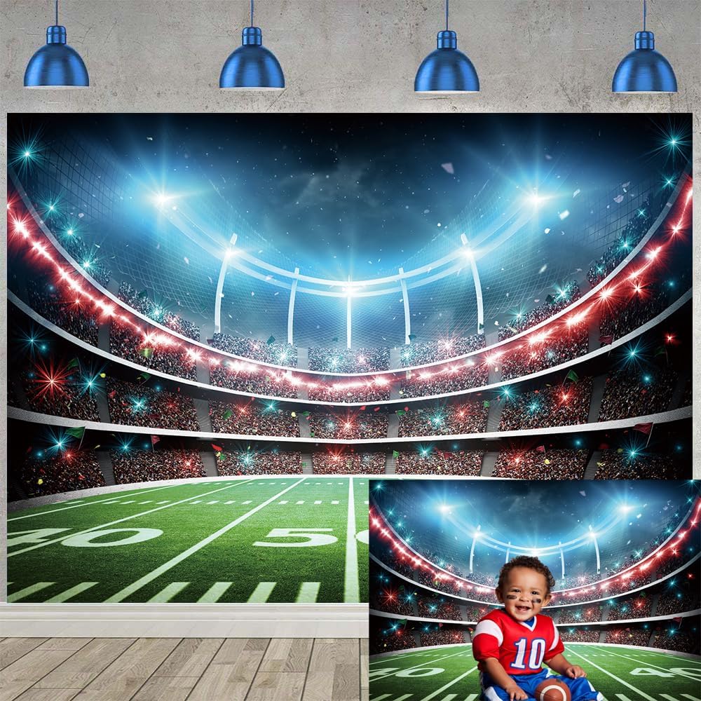 Amazon.com : Football Field Backdrop Sports Stadium Auditorium Light ...