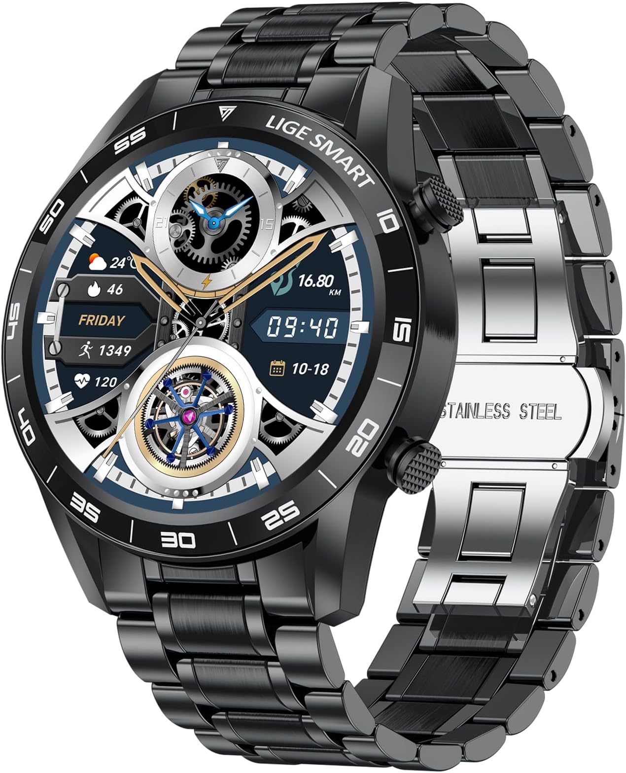 SIEMORL Smartwatch Herren mit Telefonfunktion,Fitness Tracker 1.43 ...