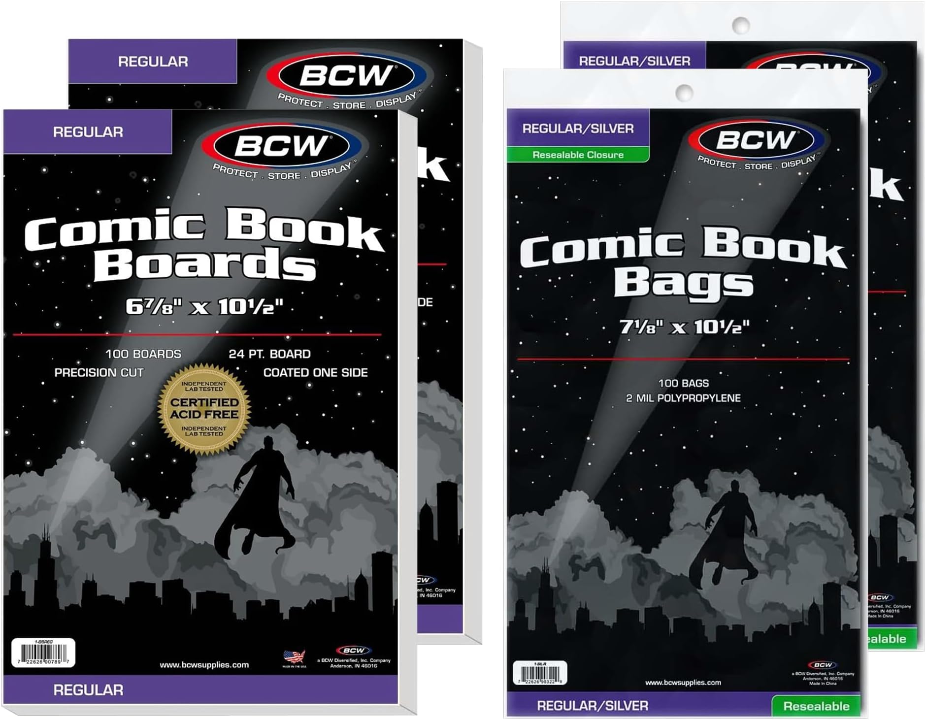 Amazon.com : BCW Resealable Silver/Regular Age Comic Backing Boards ...