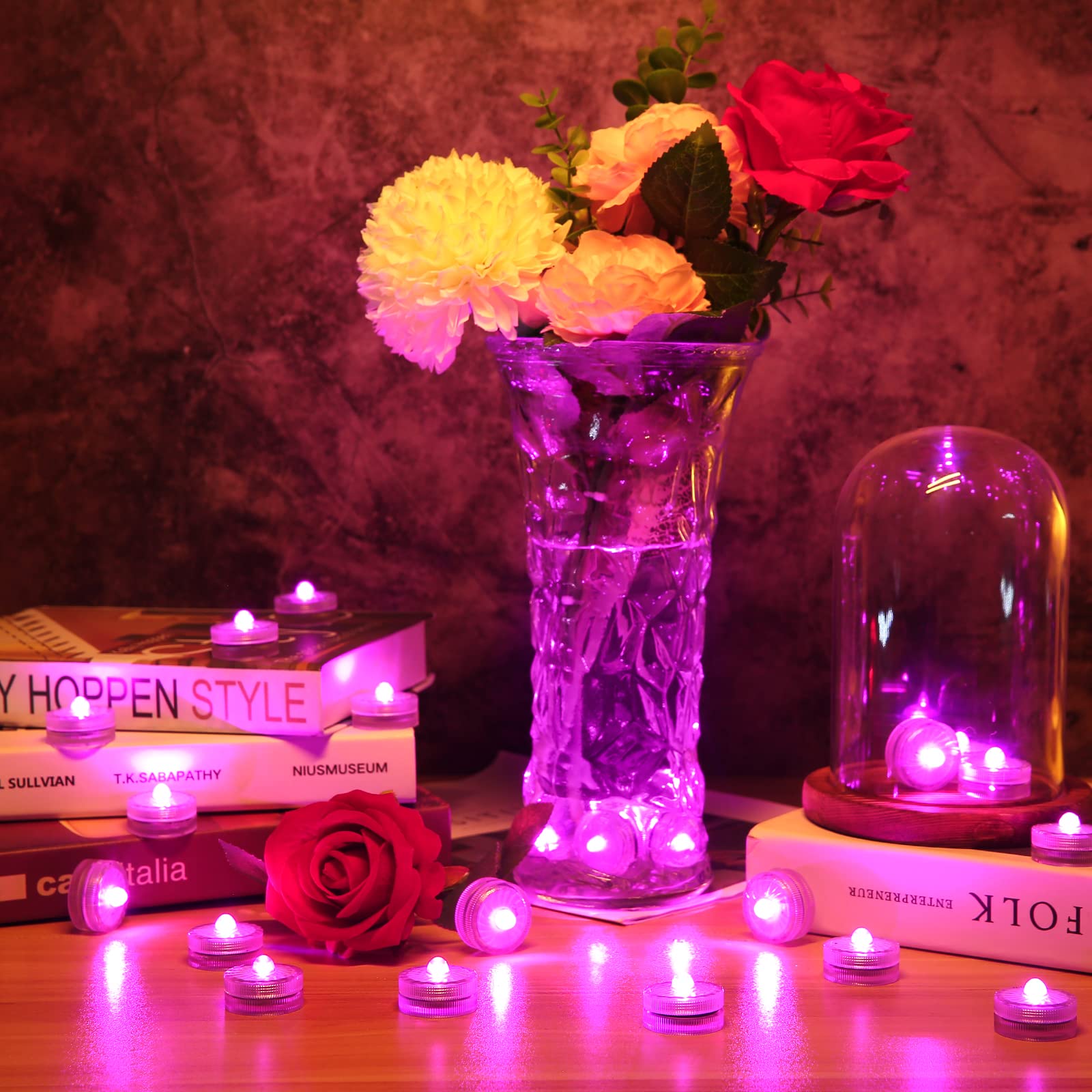 Pink Submersible Led Lights 24V IP68 Waterproof COB Neon LED Strip